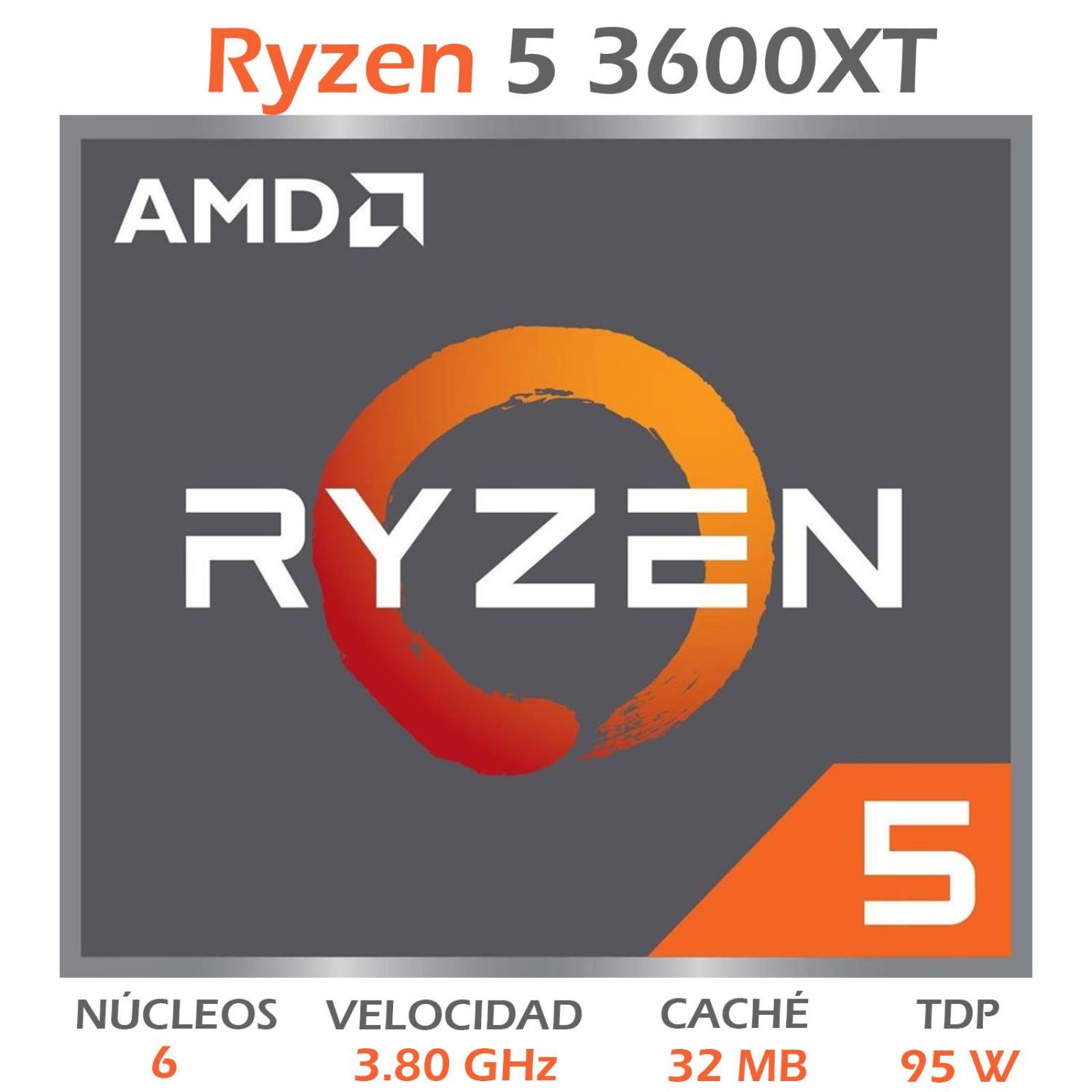 Procesador AMD RYZEN 5 3600XT 3.8 GHz 6 Core AM4 100-100000281BOX