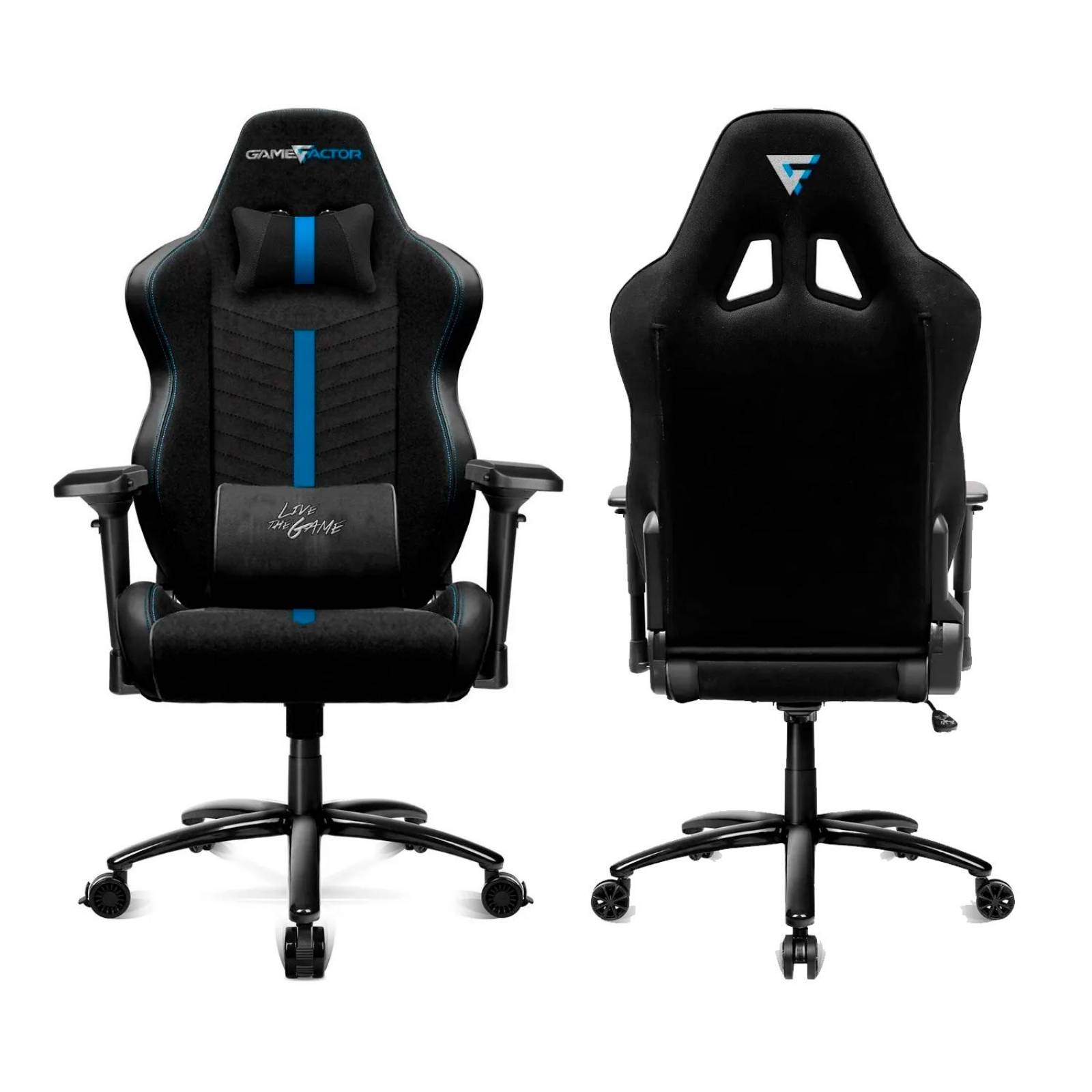 Silla Gamer GAME FACTOR CGC601 XL Tela Reclinable Azul CGC601-BL