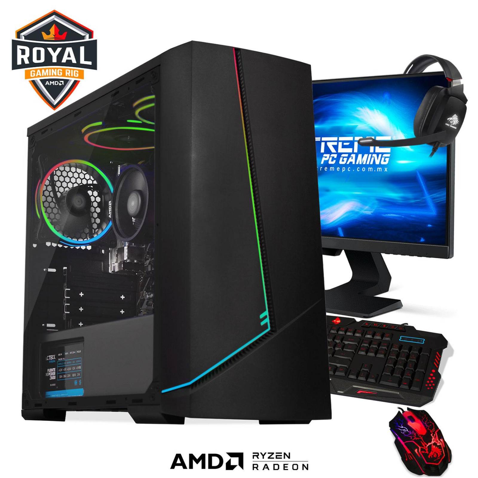 Xtreme PC Gamer AMD Radeon Vega 11 Ryzen 5 8GB SSD Monitor 23.8 WIFI