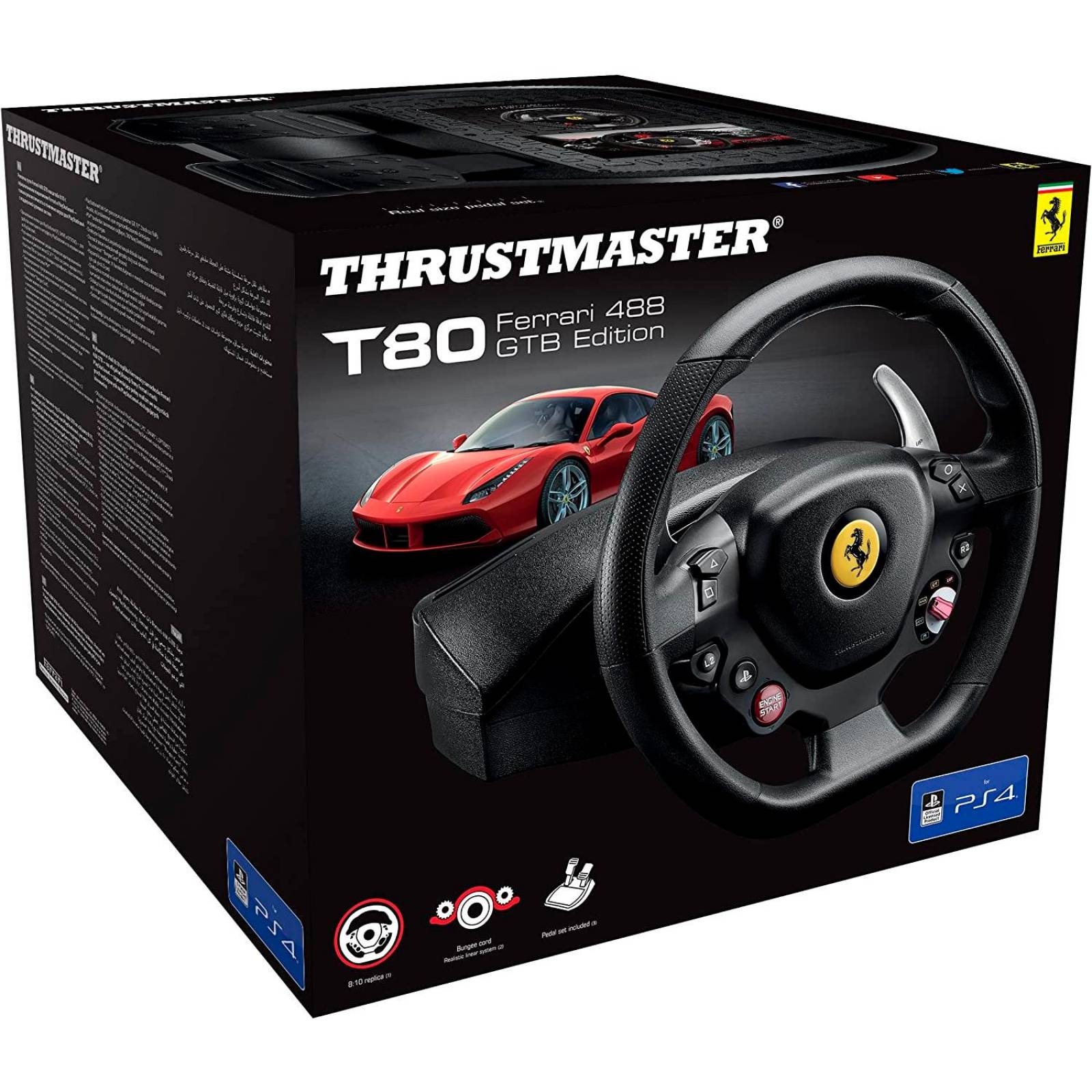 Volante THRUSTMASTER Ferrari T80 488 Pedales GTB Edition PS4 PS5 PC