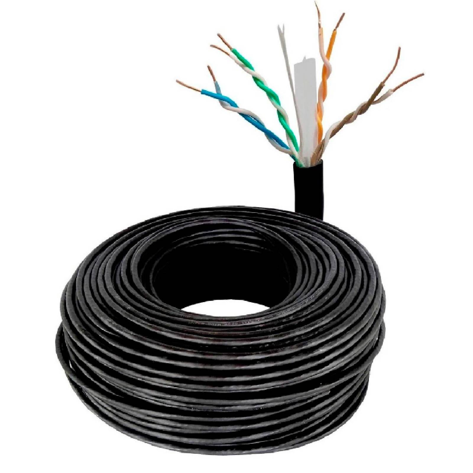 Bobina cable UTP Cat 5 100m+100 rj45+ pinzas exterior