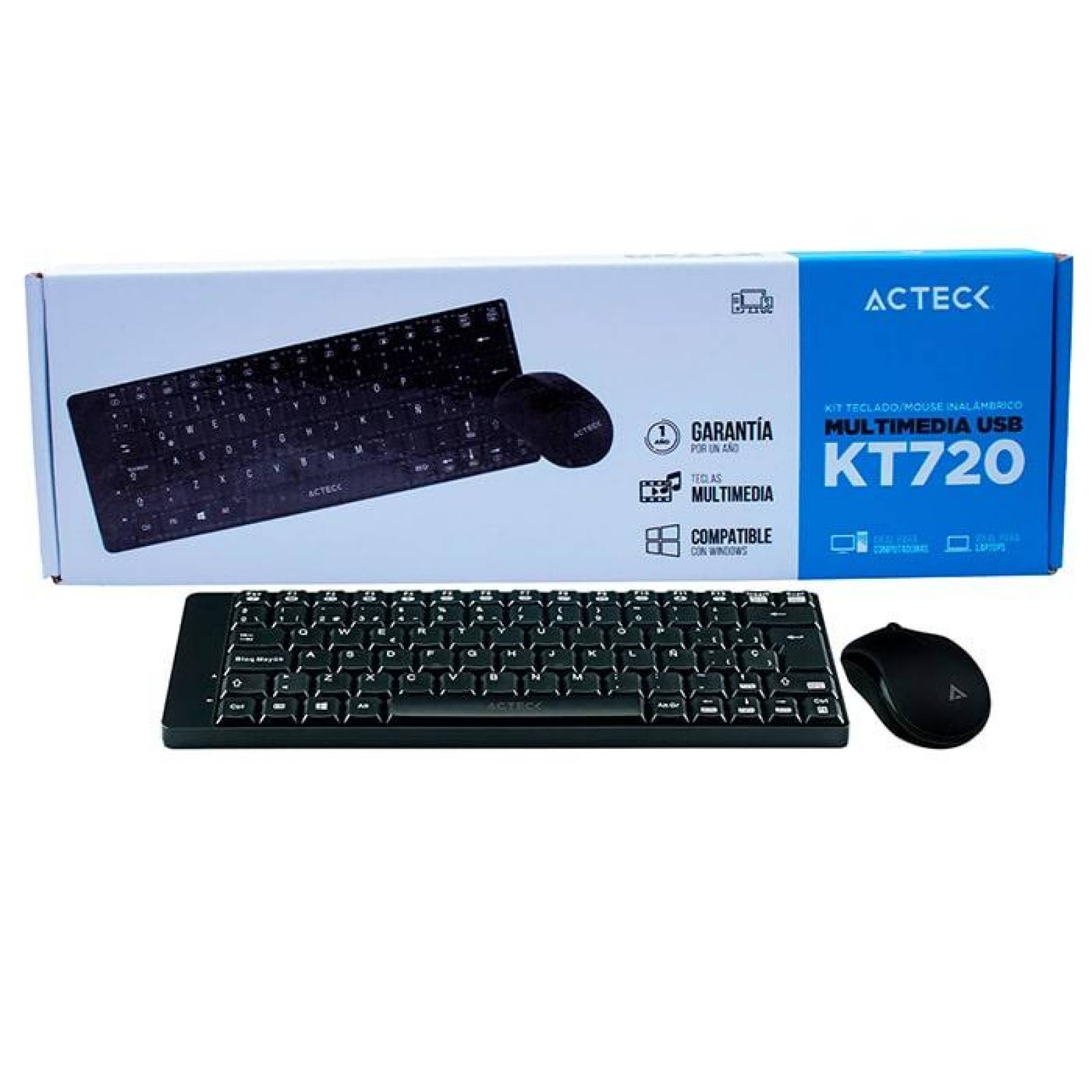 Kit 2 en 1 Teclado y Mouse ACTECK K300 Inalámbrico USB AC-916622