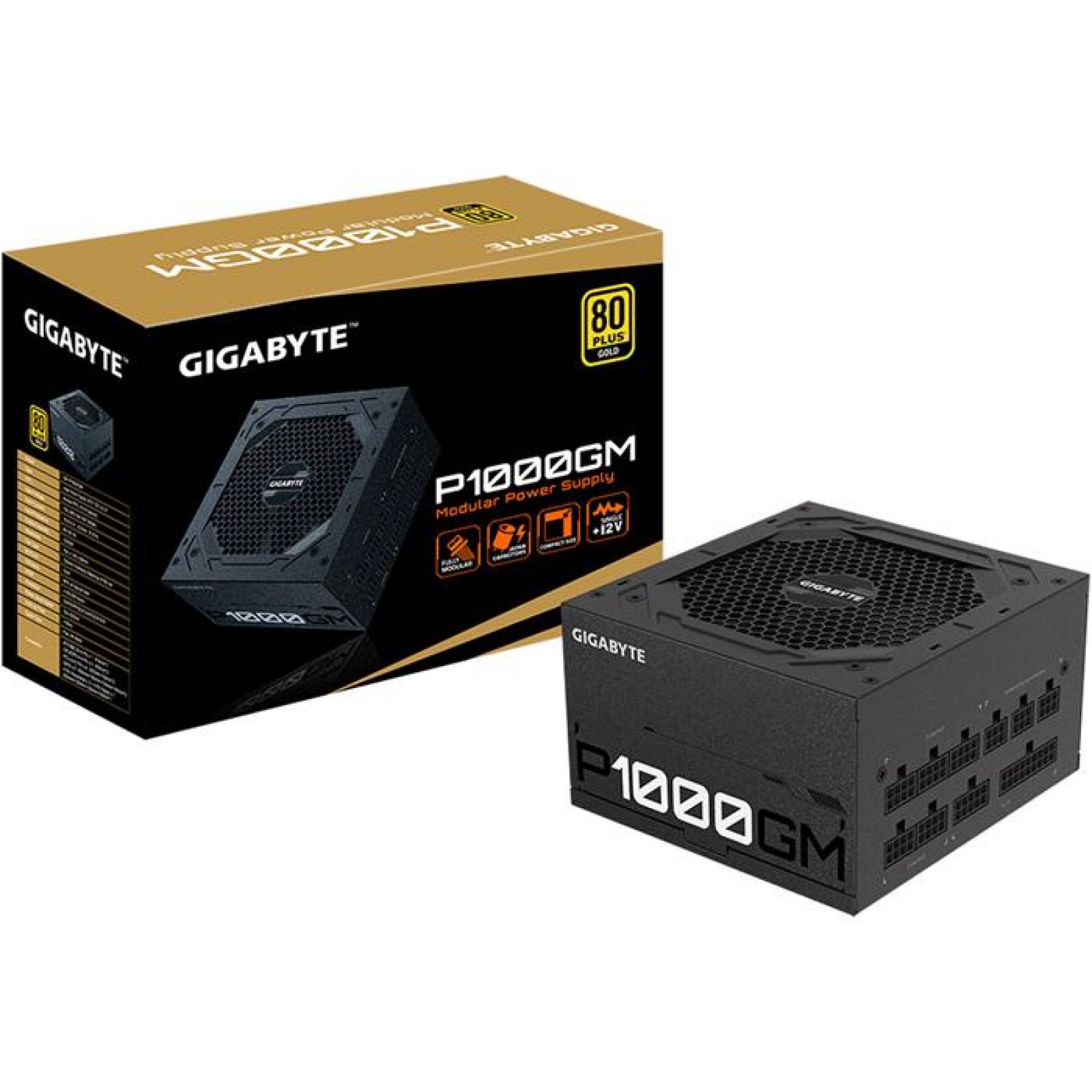 Fuente De Poder PC Gamer GIGABYTE 1000W Modular 80 Plus Gold