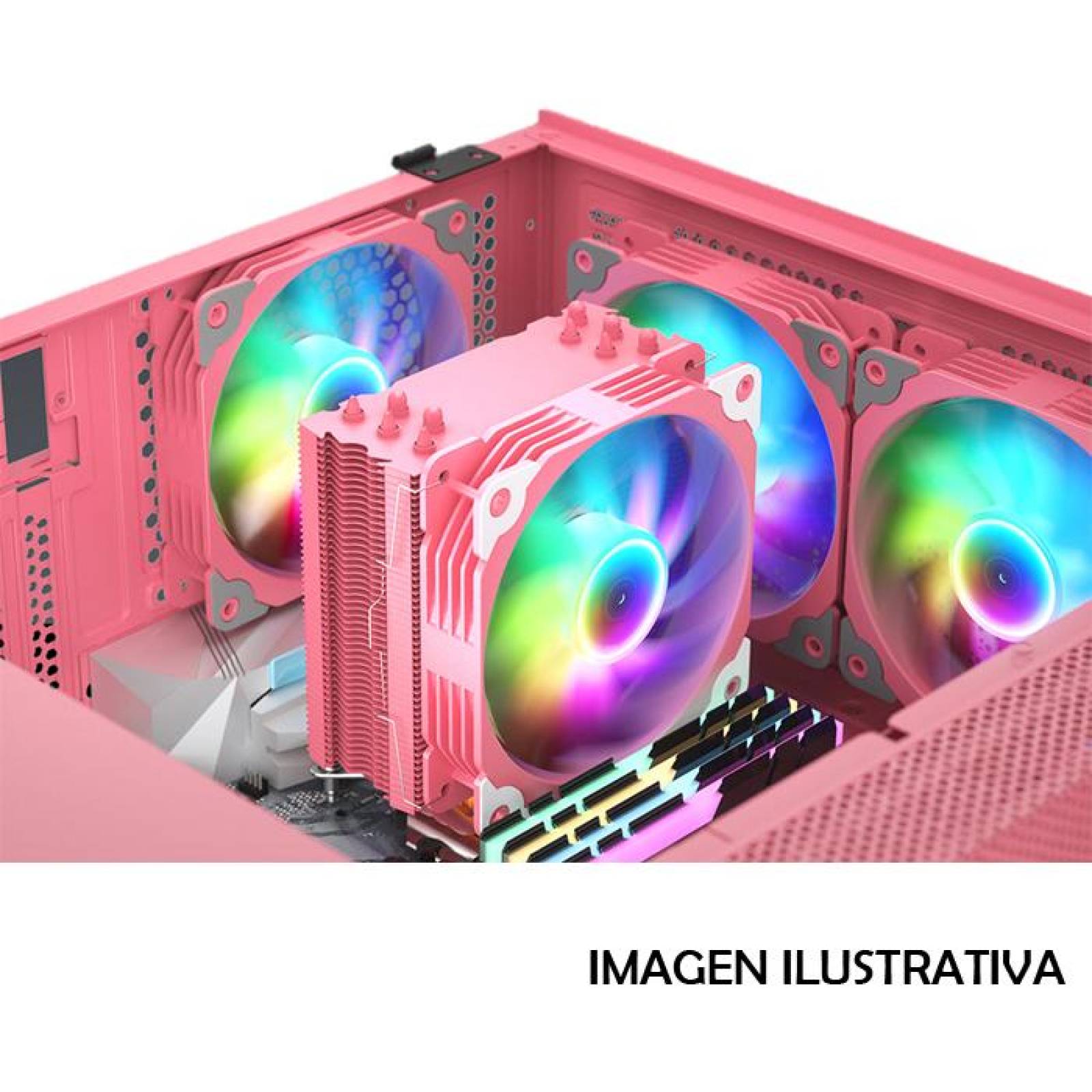 Disipador CPU VETROO V5 ARGB INTEL 12th LGA 1700 AMD AM4 Rosa