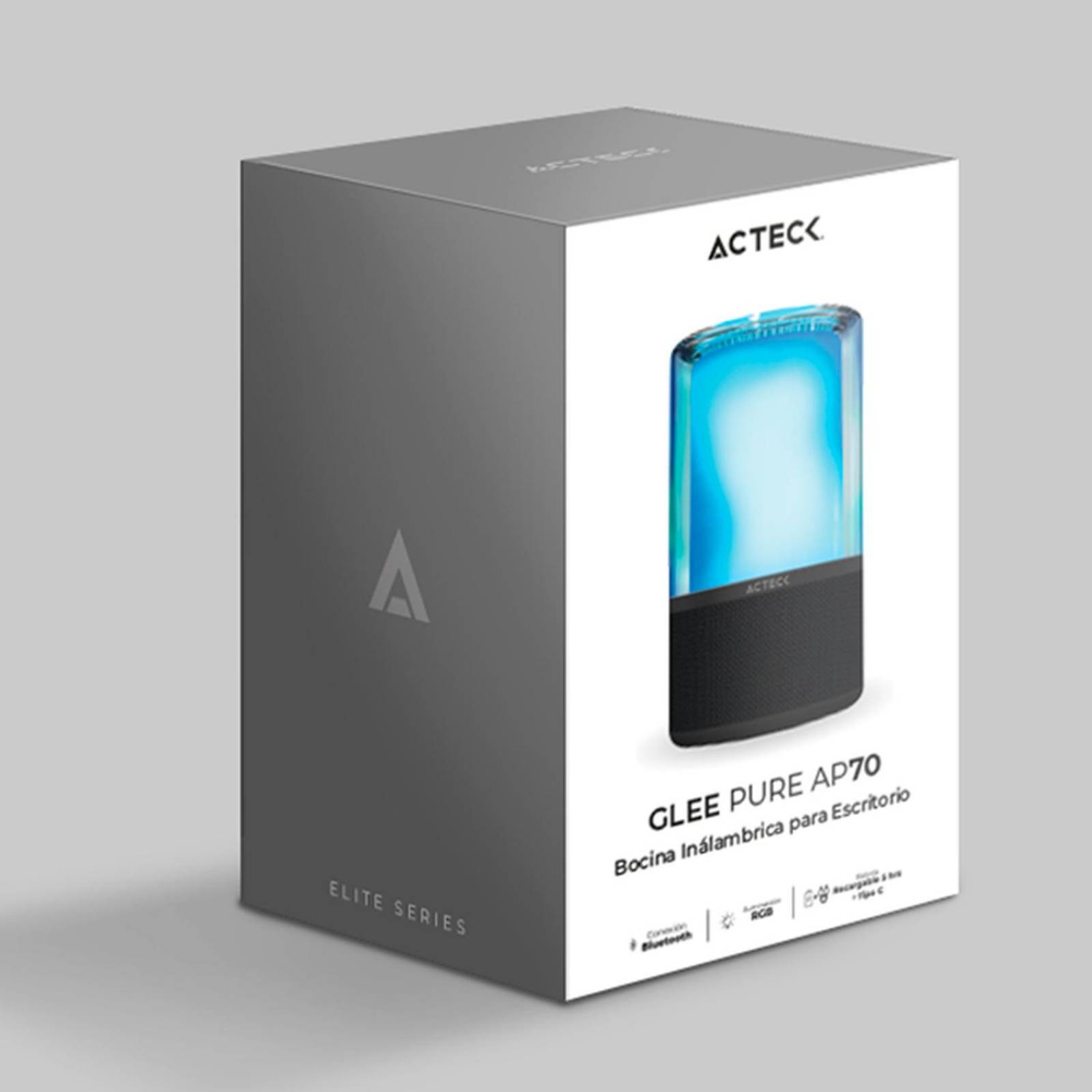 Bocina Portatil ACTECK GLEE PURE AP70 Inalambrica Luz LED Tws Negro AC ...
