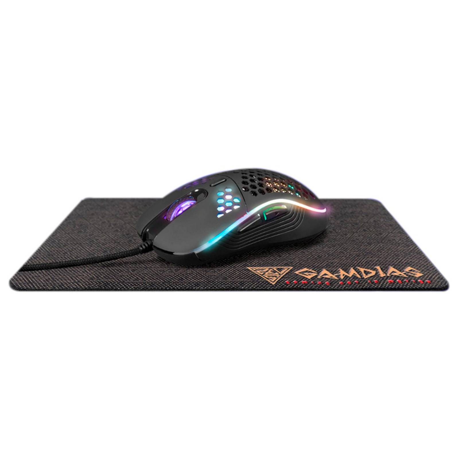 Mouse Gamer GAMDIAS ZEUS M4 12800DPI RGB + Mouse Pad NYX E1