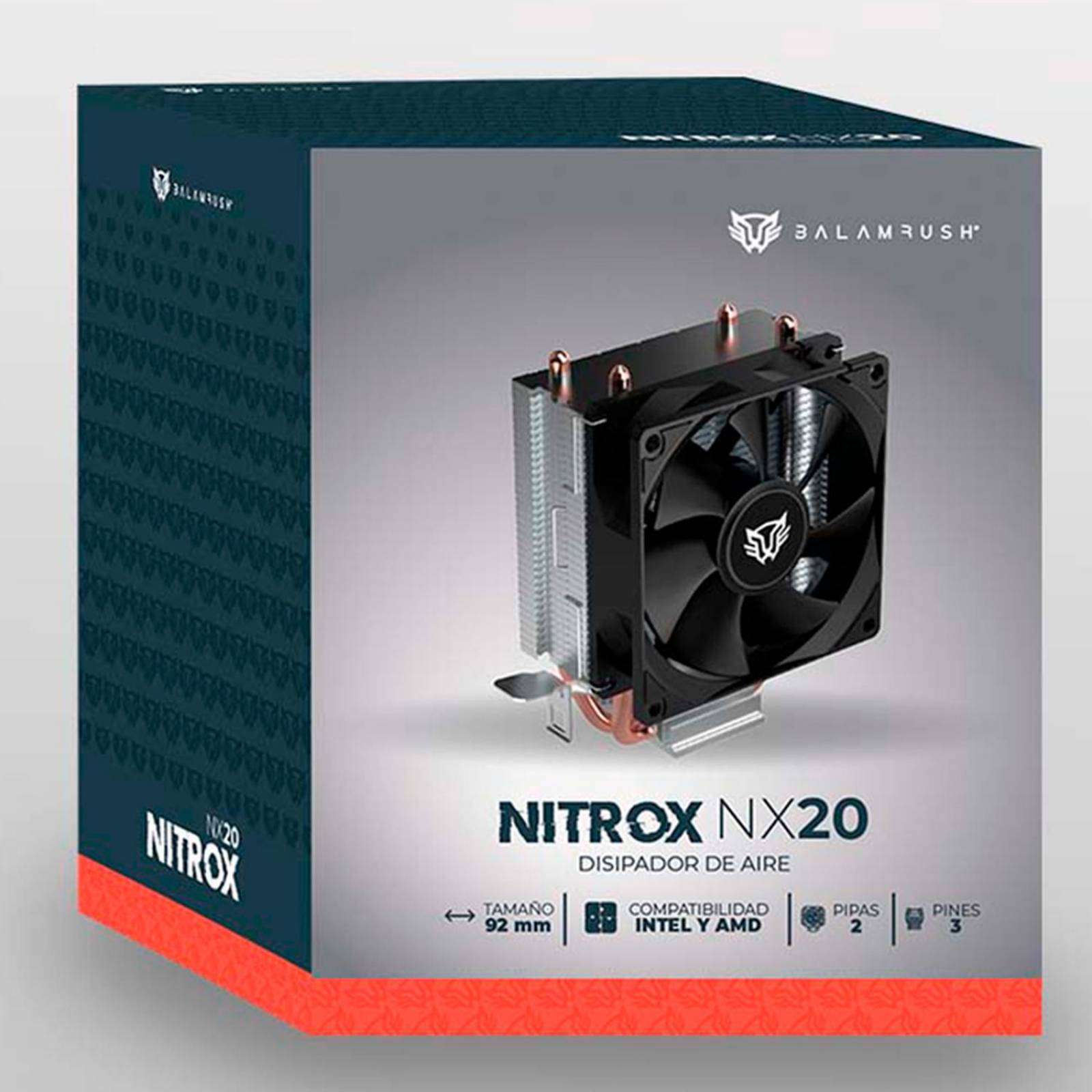 Disipador CPU Gamer BALAM RUSH NITROX NX20 92mm LGA 1700 AM5 1800 rpm 3 ...