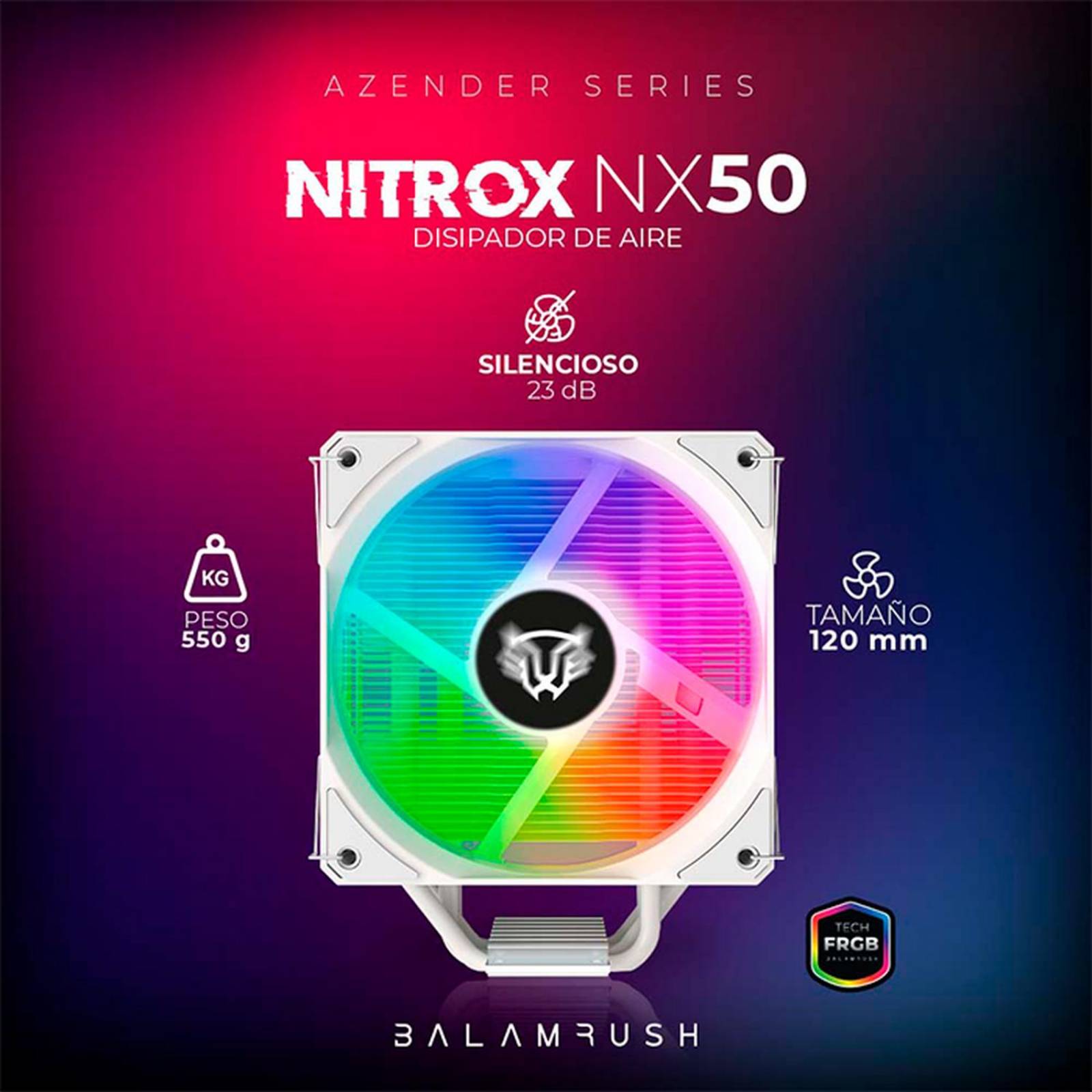 Disipador CPU Gamer BALAM RUSH NITROX NX50 120mm ARGB LGA 1700 AM5 800 ...
