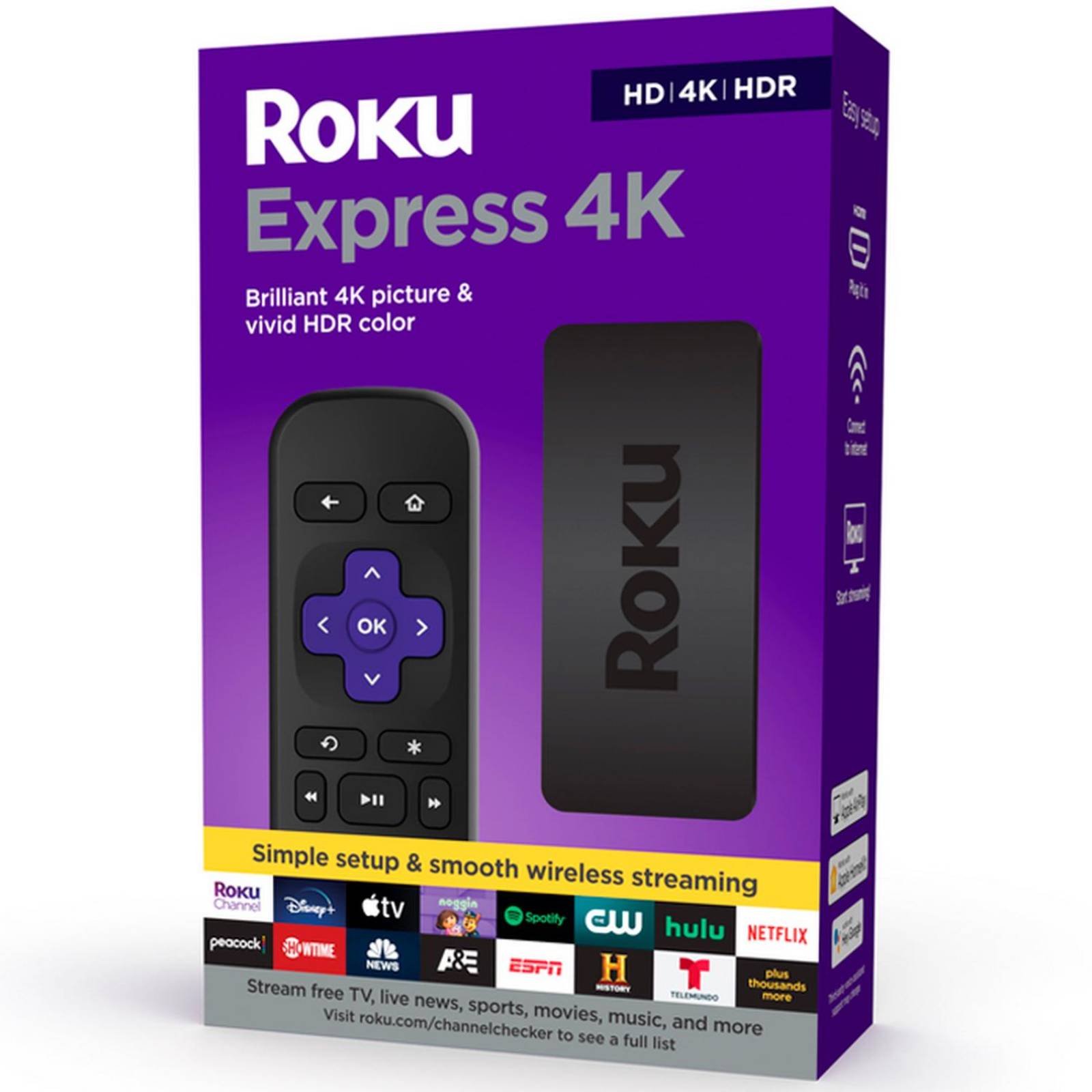 TV BOX ROKU Express 4K Reproductor de Streaming HDMI Wi-Fi 3940RW2