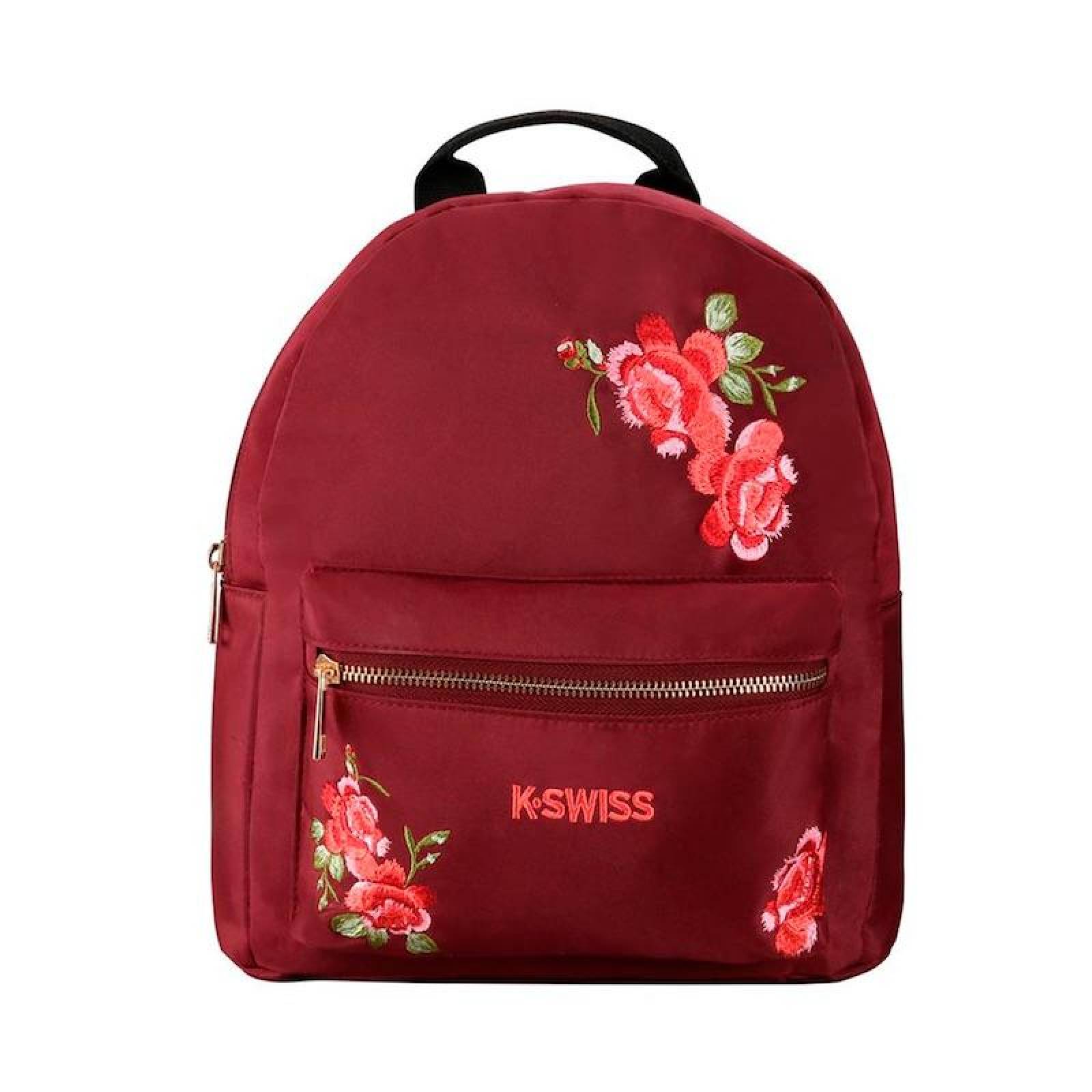 Mochila K-Swiss Backpack modelo Flower color Vino