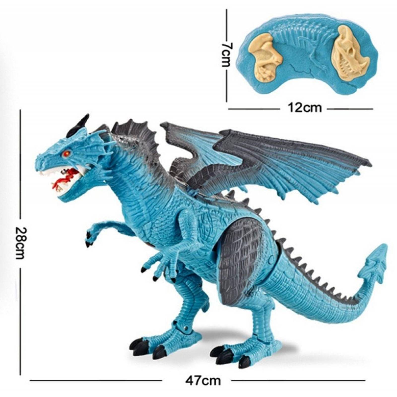 Dragon Azul Control Remoto Lanza Humo De Vapor