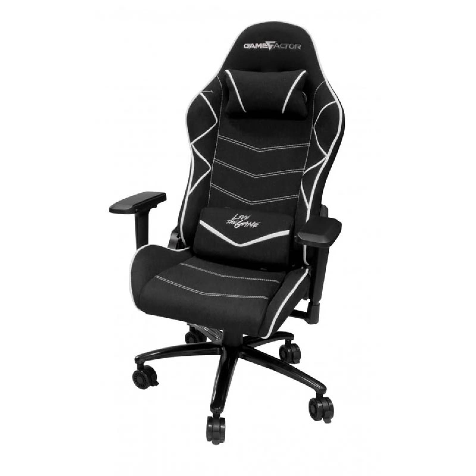 SILLA GAMER GAME FACTOR CGC600-WH NEGRO/BLANCO, RECLINABLE, 150 KILOS
