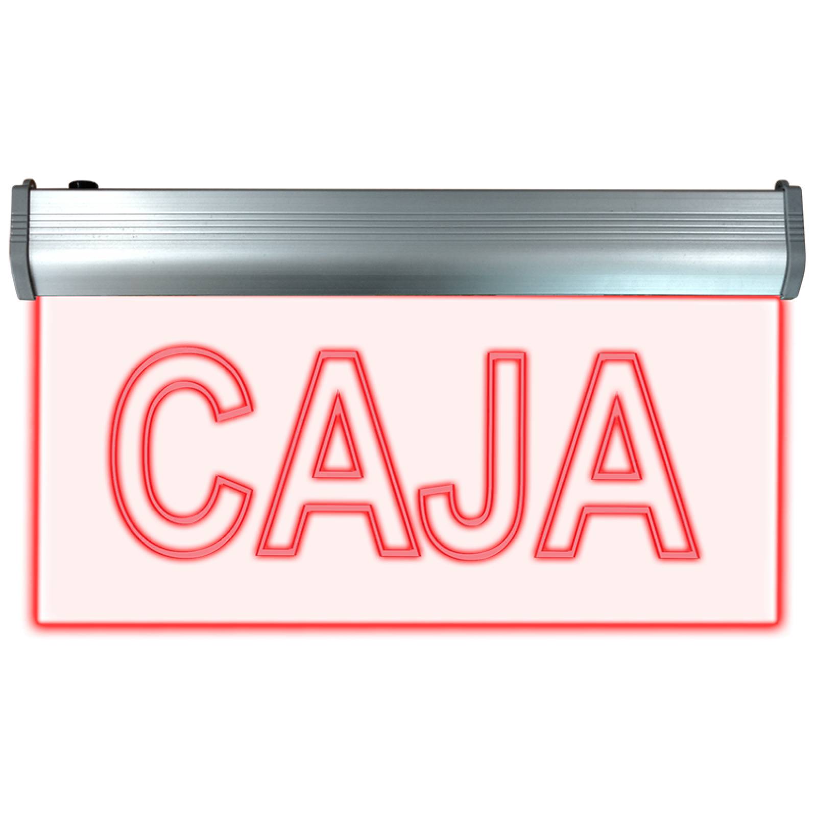 Letrero Señalamiento CAJA rojo Restaurante Techno Shine