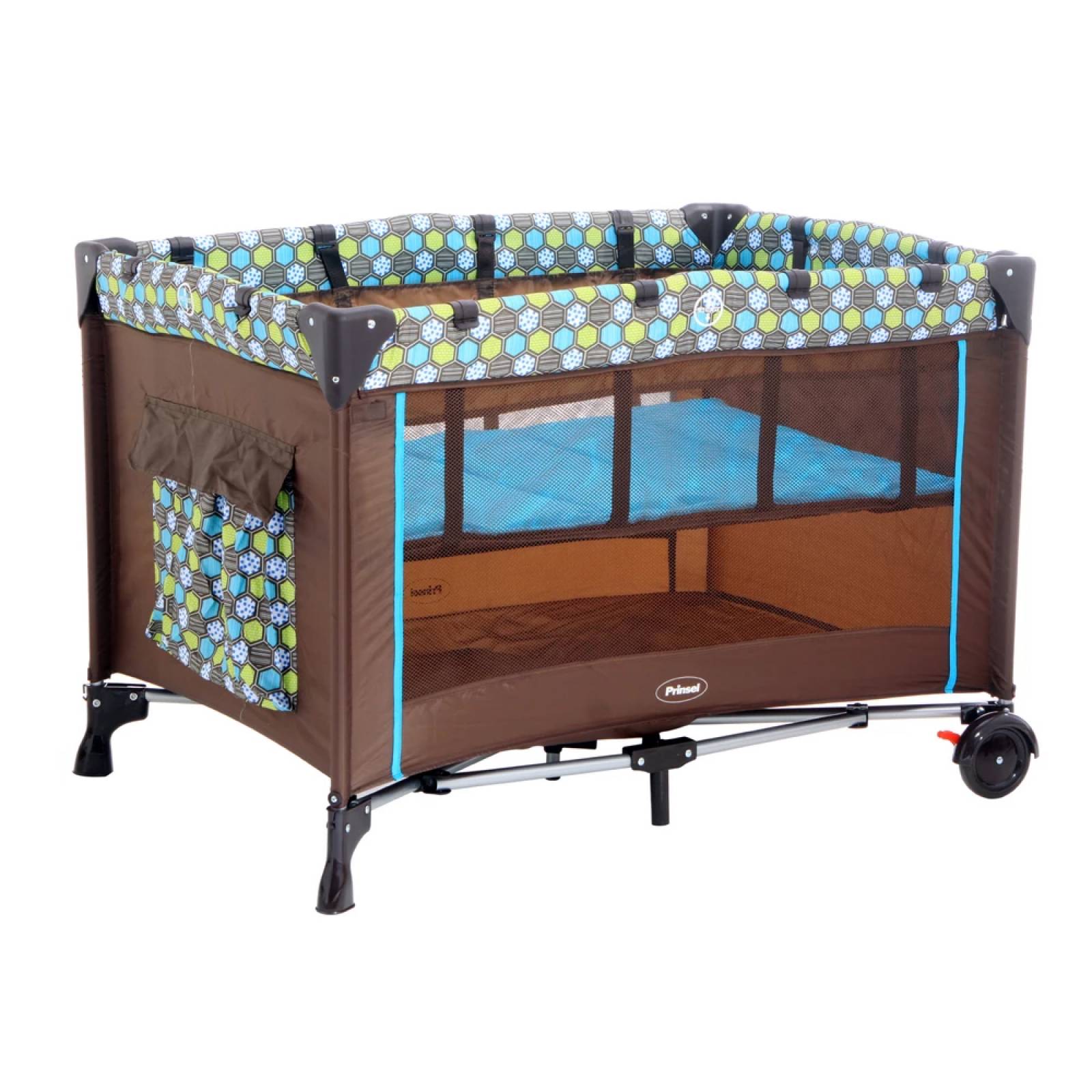 Cuna Corral Brisa Azul 2 Niveles Cafe Prinsel