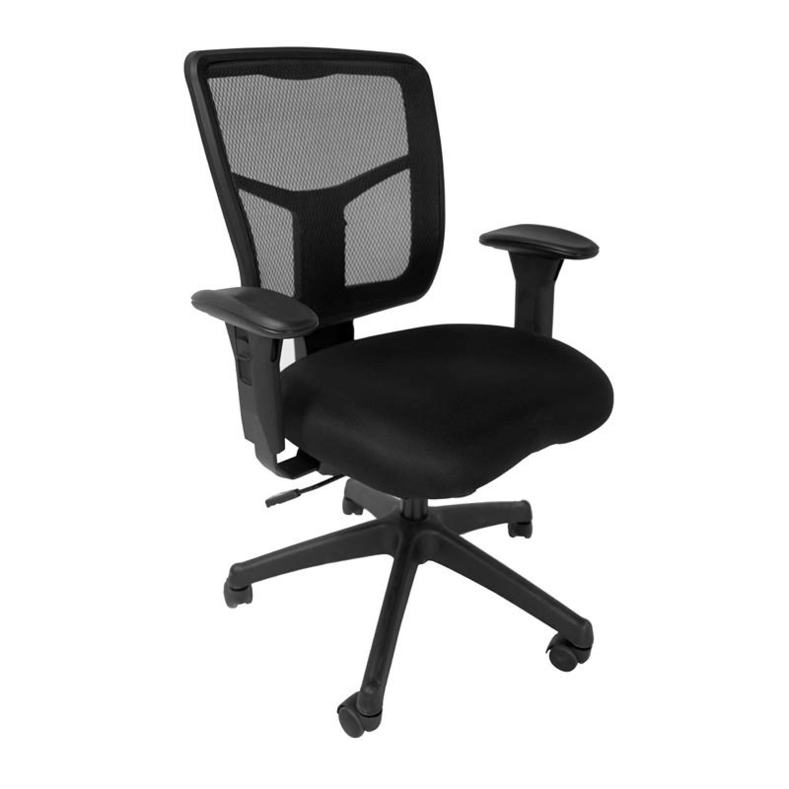 Silla semi-ejecutiva R2 asiento de tela respaldo mesh negro
