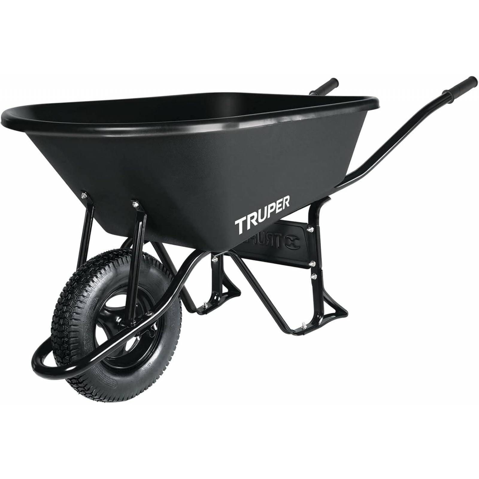 Carretilla concha plástica 6 ft3 Neumática, bastidor tubular