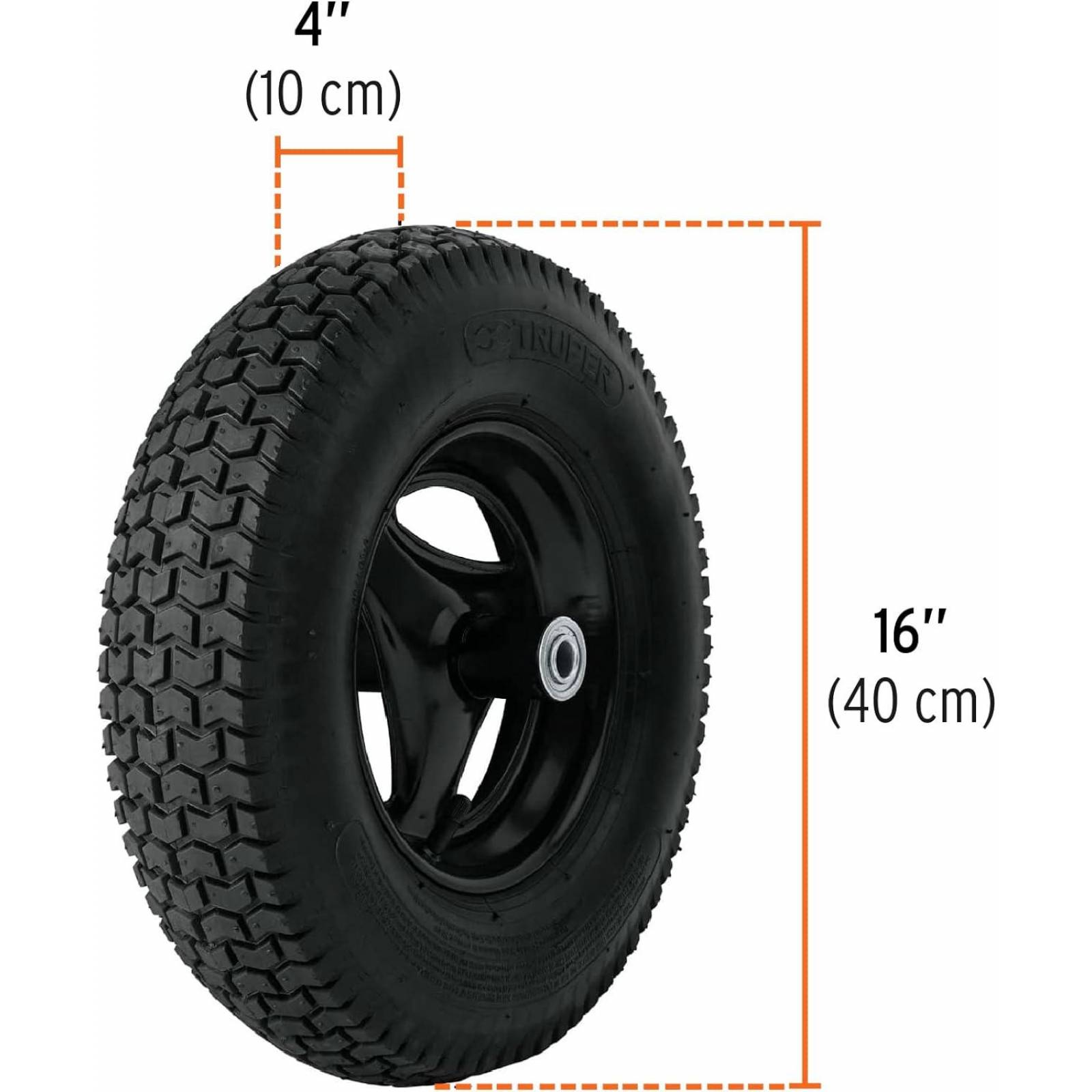 Carretilla concha plástica 6 ft3 Neumática, bastidor tubular
