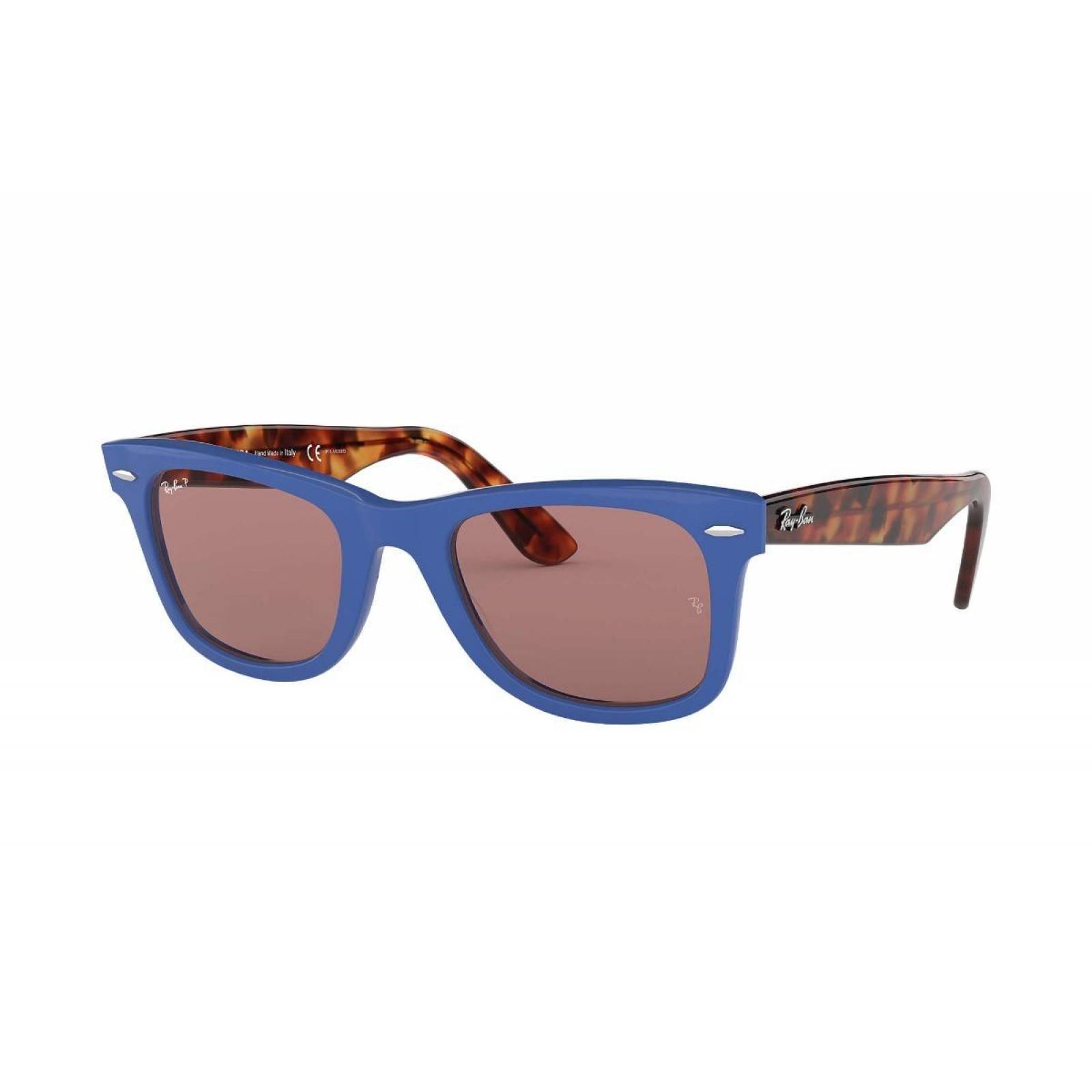 Ray Ban Rb2140 1241w0 Wayfarer Polarizado Ciruela Azul Carey