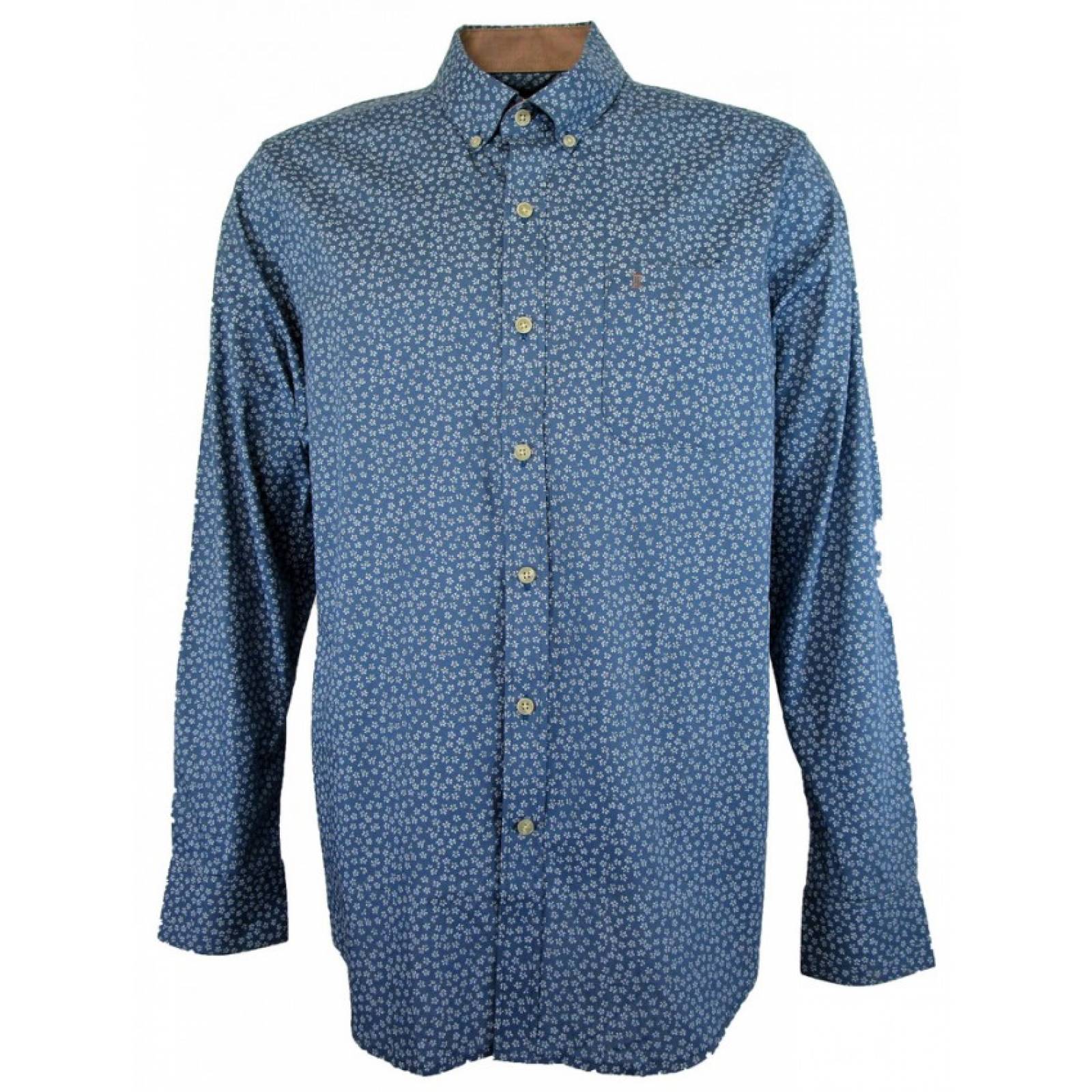 Camisa Dioro Manga Larga Estampado;Grises Extra Grande