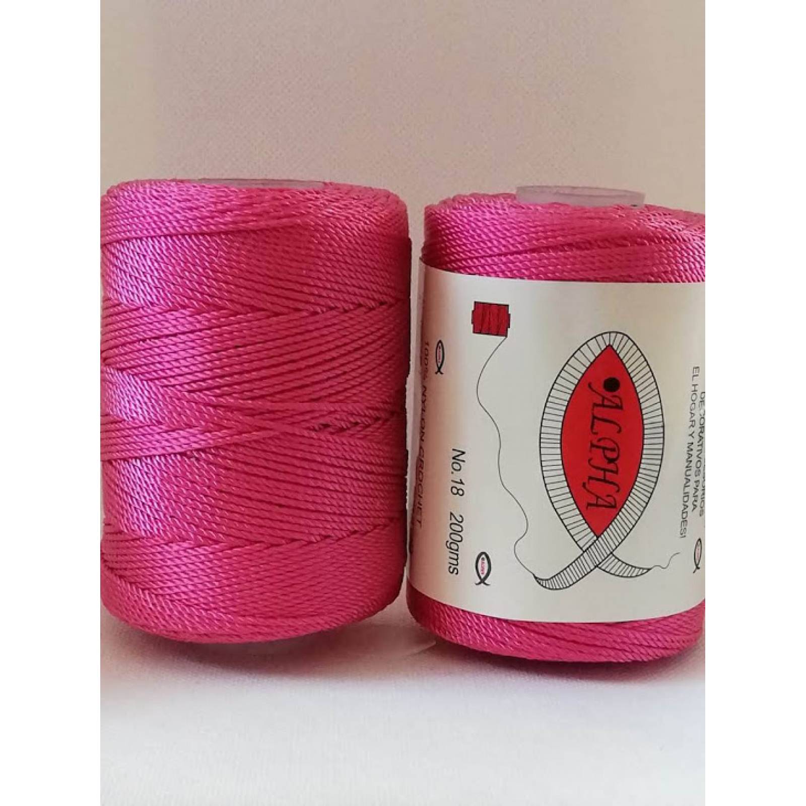 Hilo Alpha No. 18 Kit 2 pzas (200g c/u) 100% Nylon Color Fiusha
