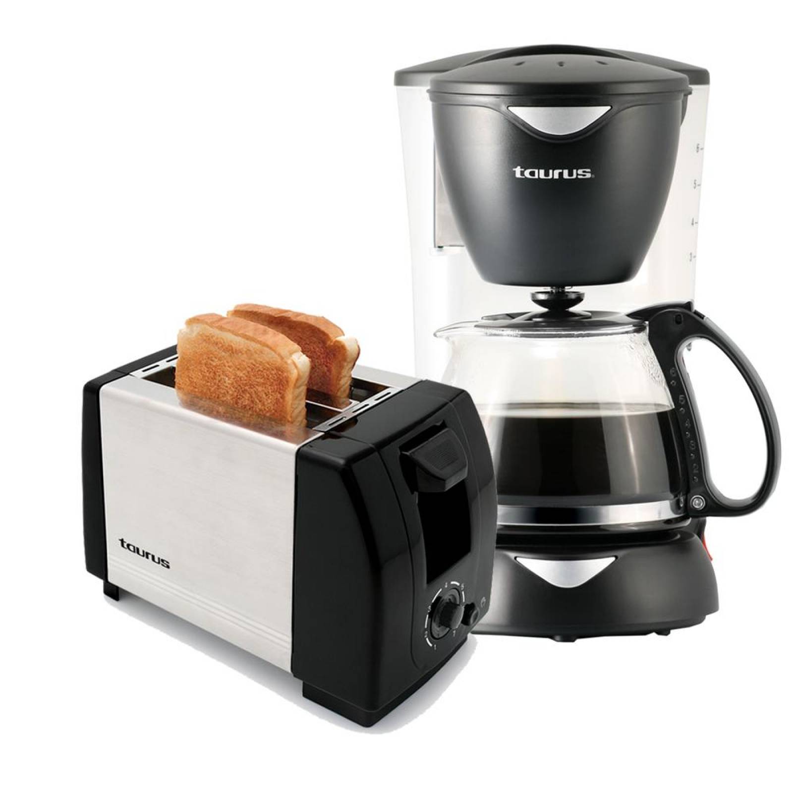 COMBO TAURUS CAFETERA COFFEEMAX 6 TOSTADOR LEONIS