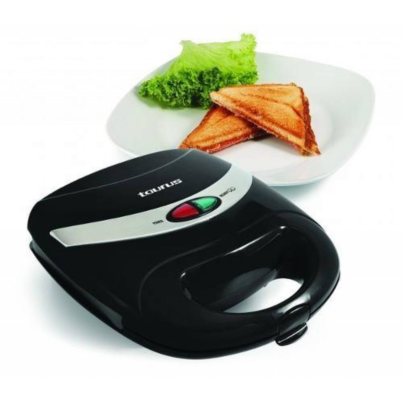 SANDWICHERA TAURUS POSEIDON ANTIADHERENTE ACERO INOX NEGRO