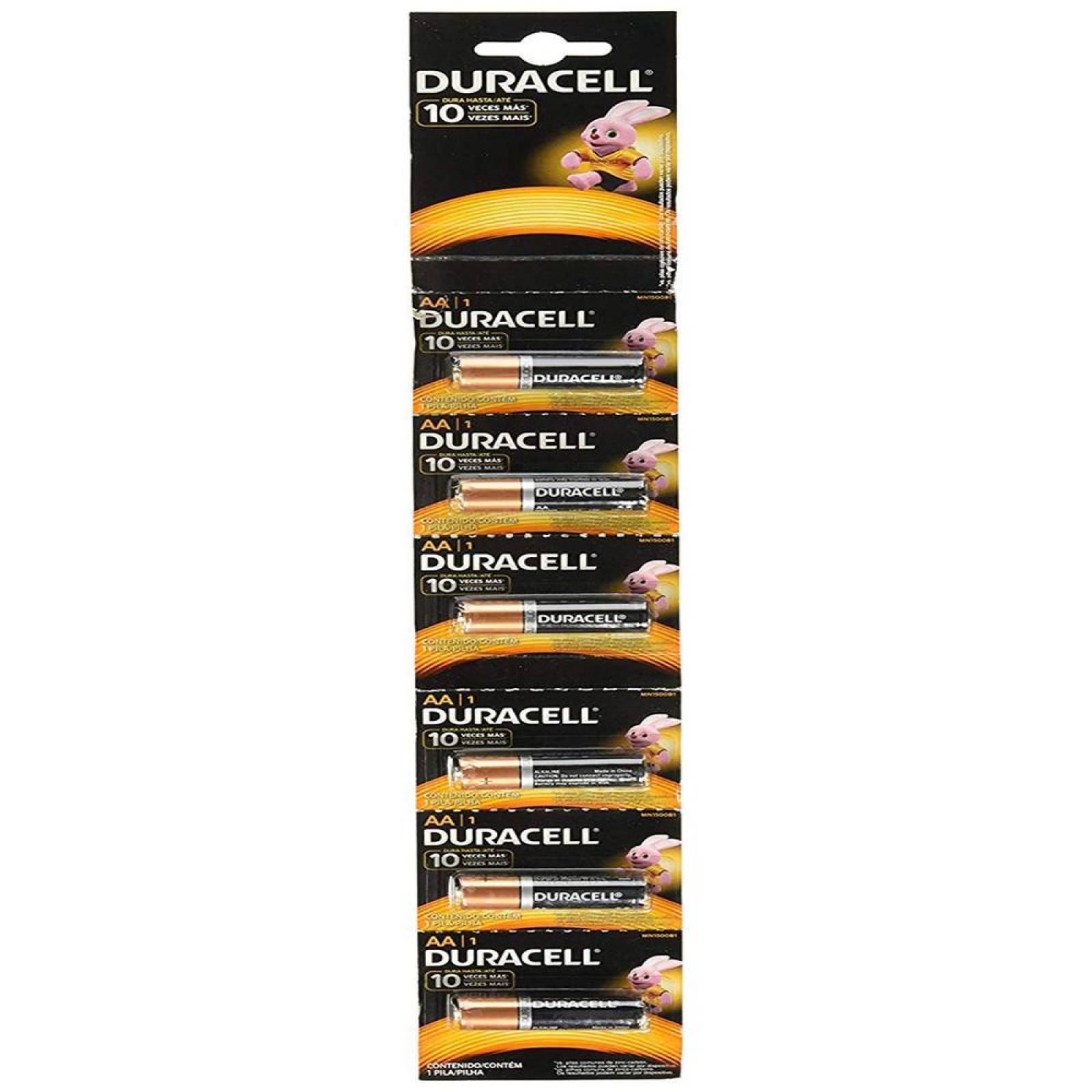 Pila Duracell Alcalina Aa Tira Con 6 Mn1500b1 Grande