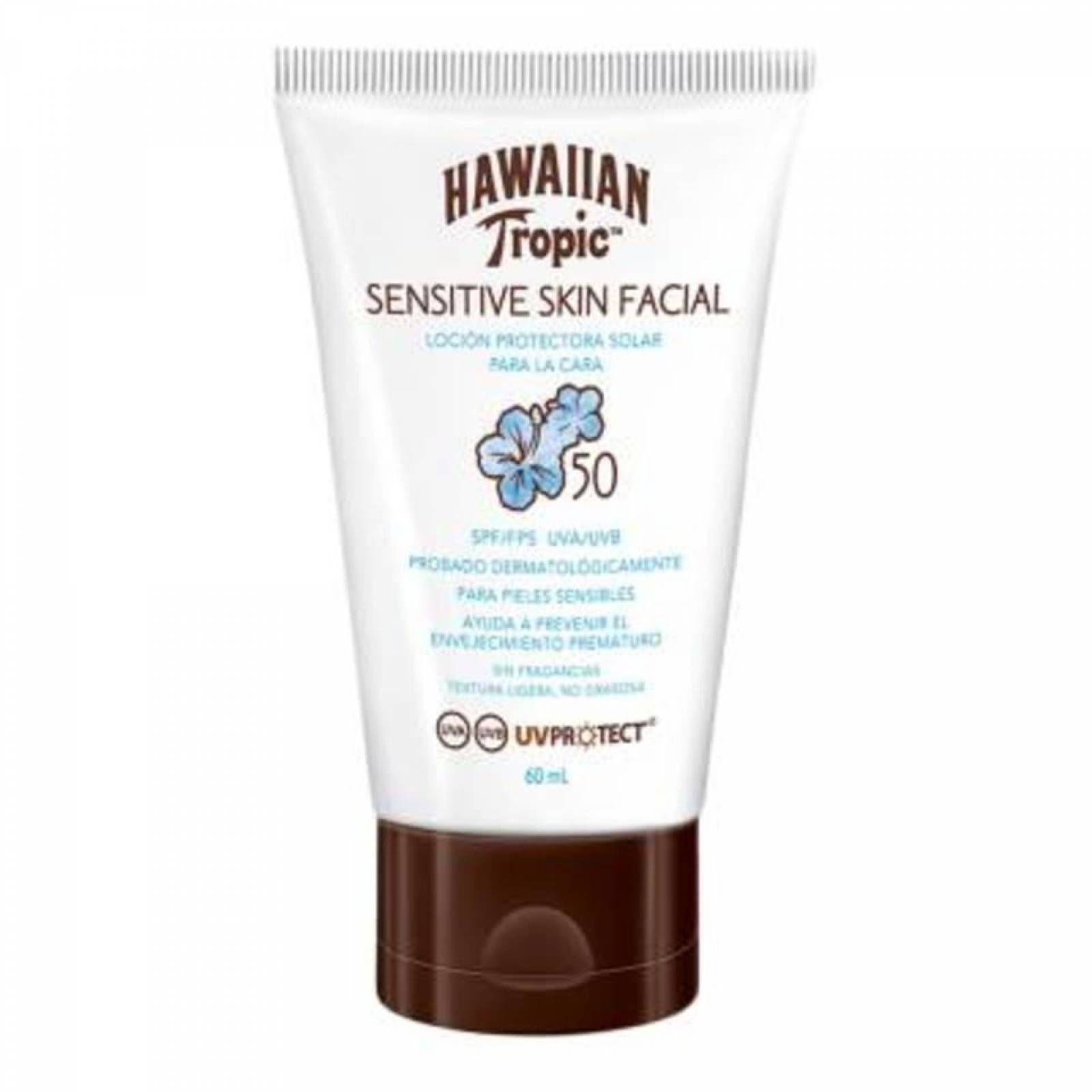 BLOQUEADOR SOLAR CREMA SOL FACIAL HAWAIIAN TROPIC 60 ML