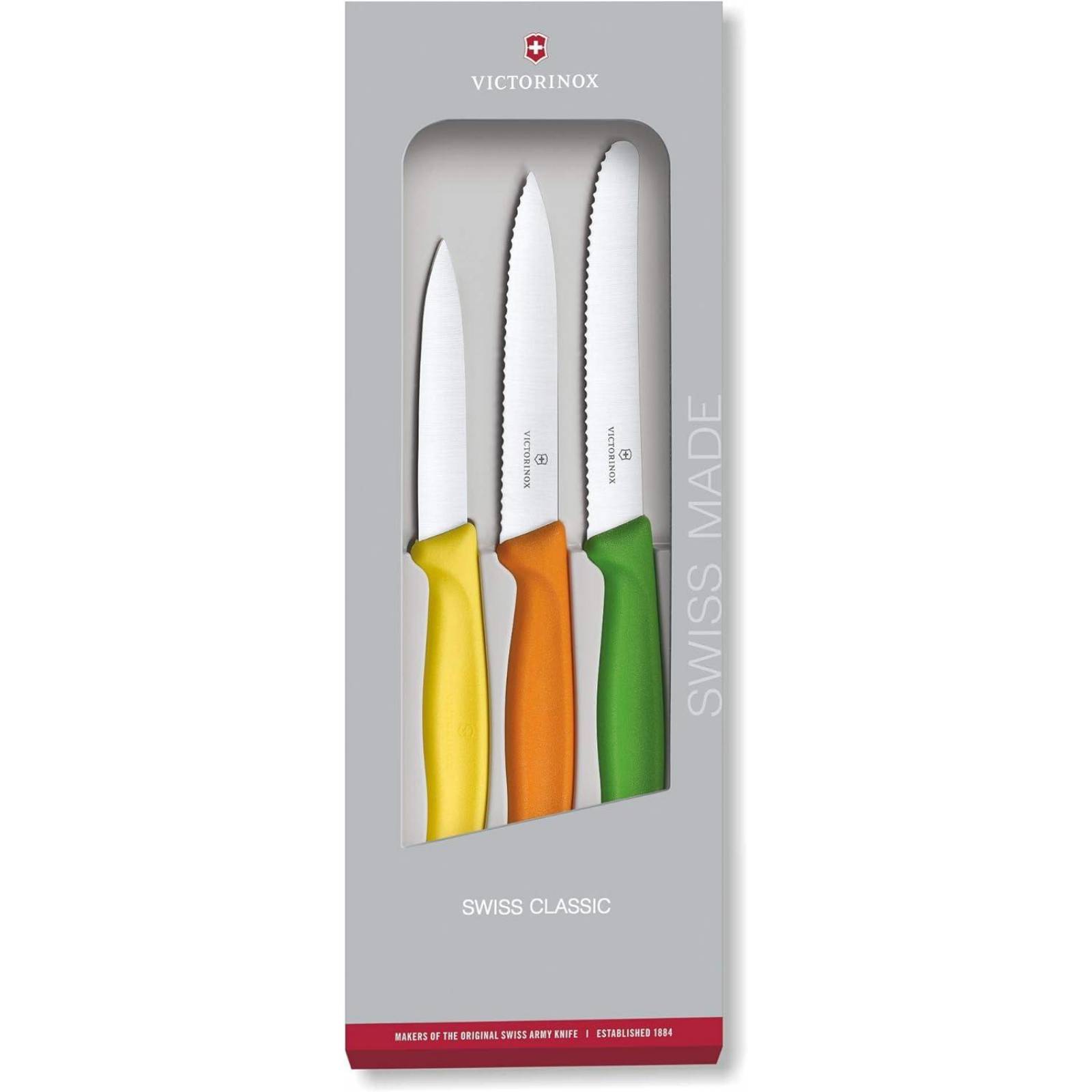 SET DE 3 CUCHILLOS FRUTA VERDURA VICTORINOX FILOSOS