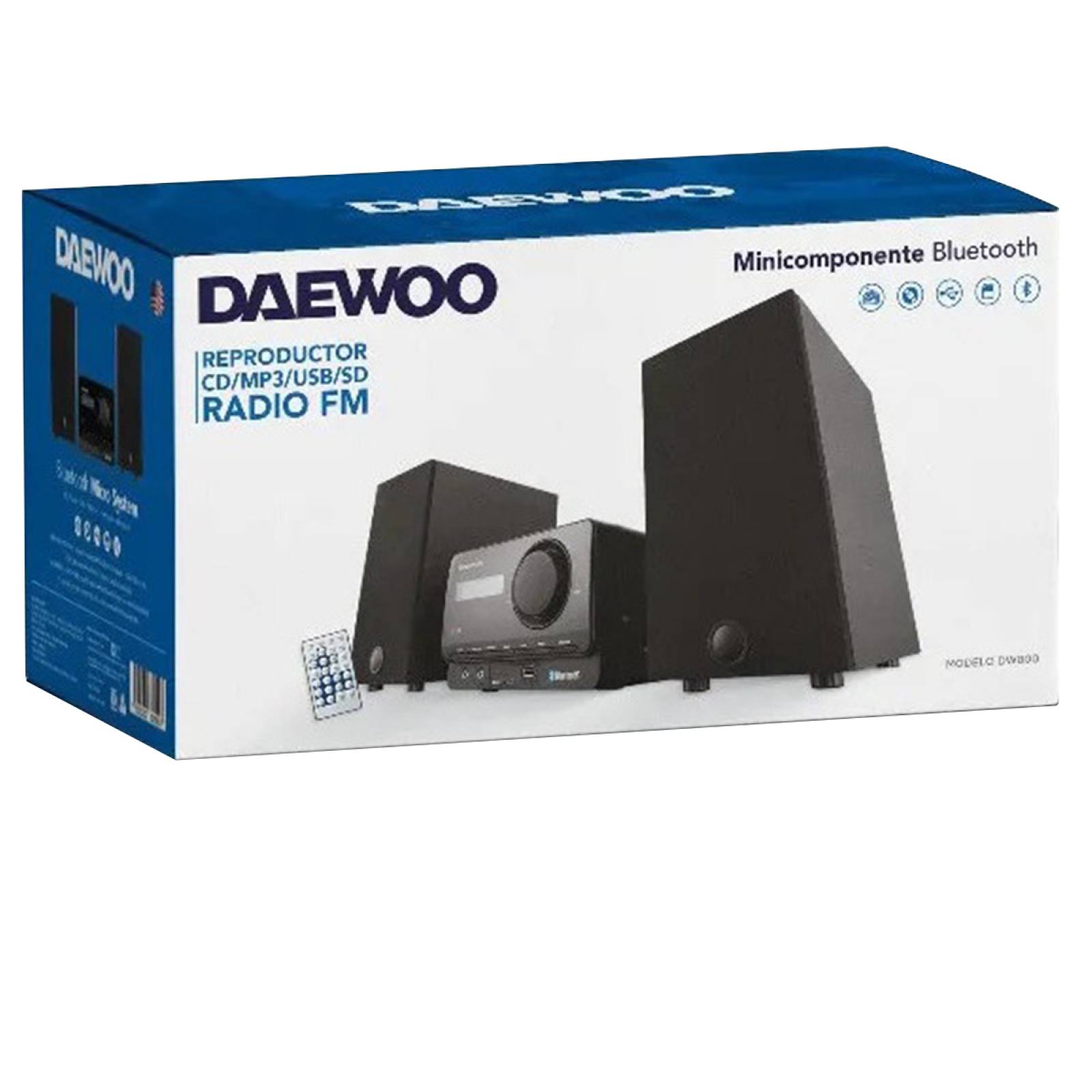 Mini Componente Daewoo Bluetooth Dw 800 Fm Usb Cd Sd