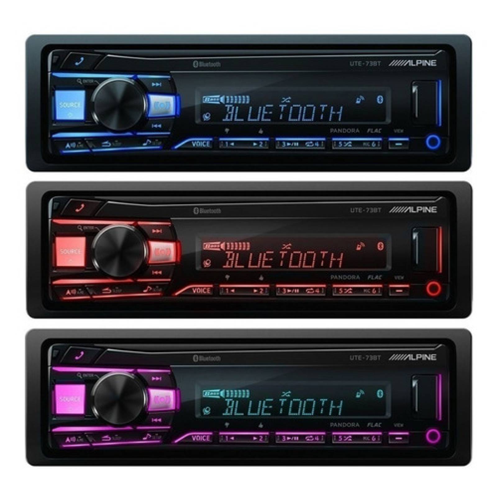 Autoestereo Alpine Bluetooth Multicolor Usb Mp3 Ute 73bt