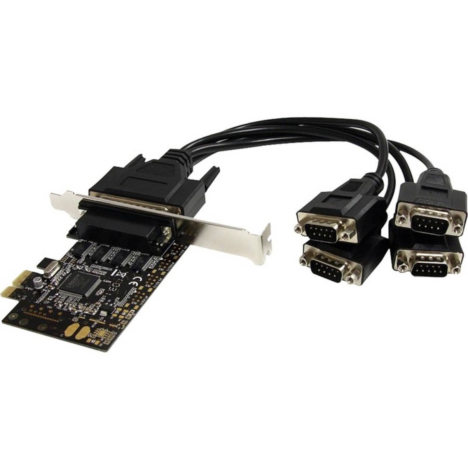 StarTechcom Tarjeta serial PCI Express RS232 de 4 puertos con cable de ...