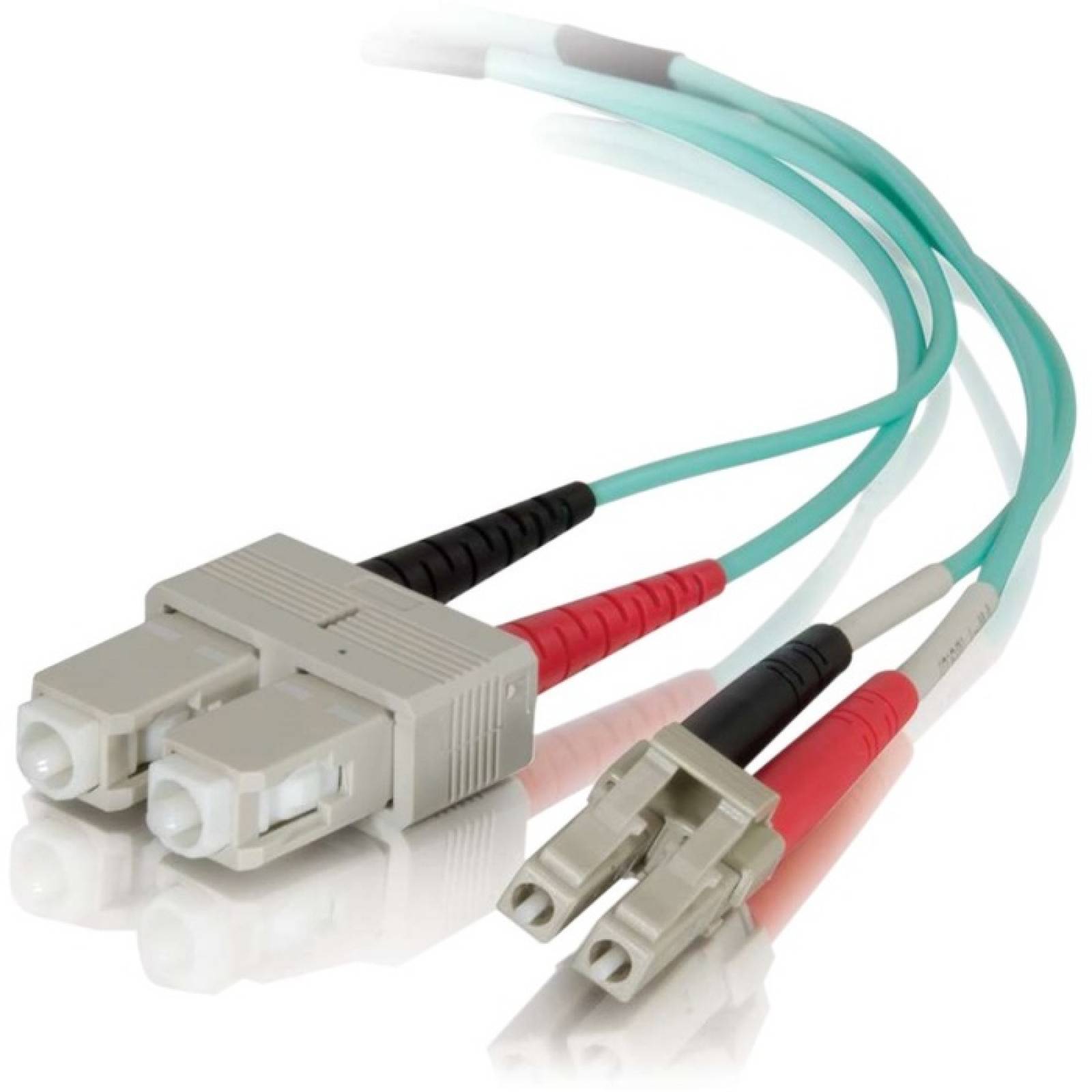C2G 2m LCSC 50125 Dplex Multimodo OM4 Cable de fibra Aqua 6 pies