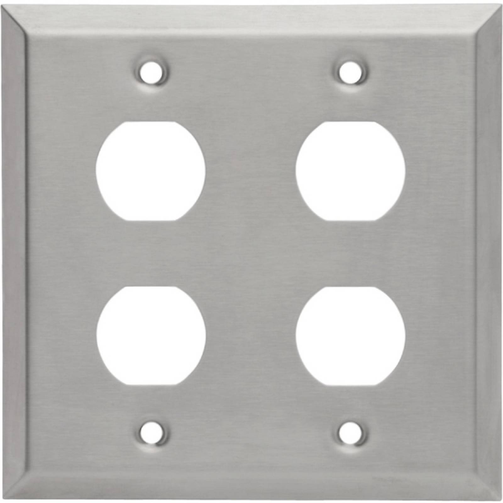RJ45 BULKHEAD WALL PLATE METAL 4 CUTOUTS INDUSTRIAL SINGLE GANG
