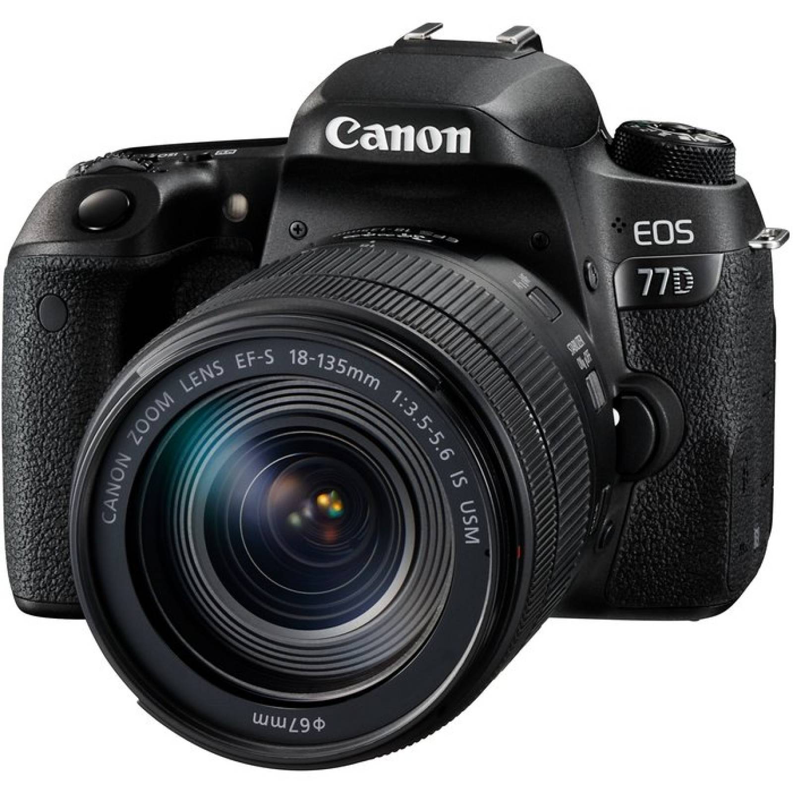 Cmara digital SLR Canon EOS 77D de 242 megapxeles con lente 18 mm 135 mm