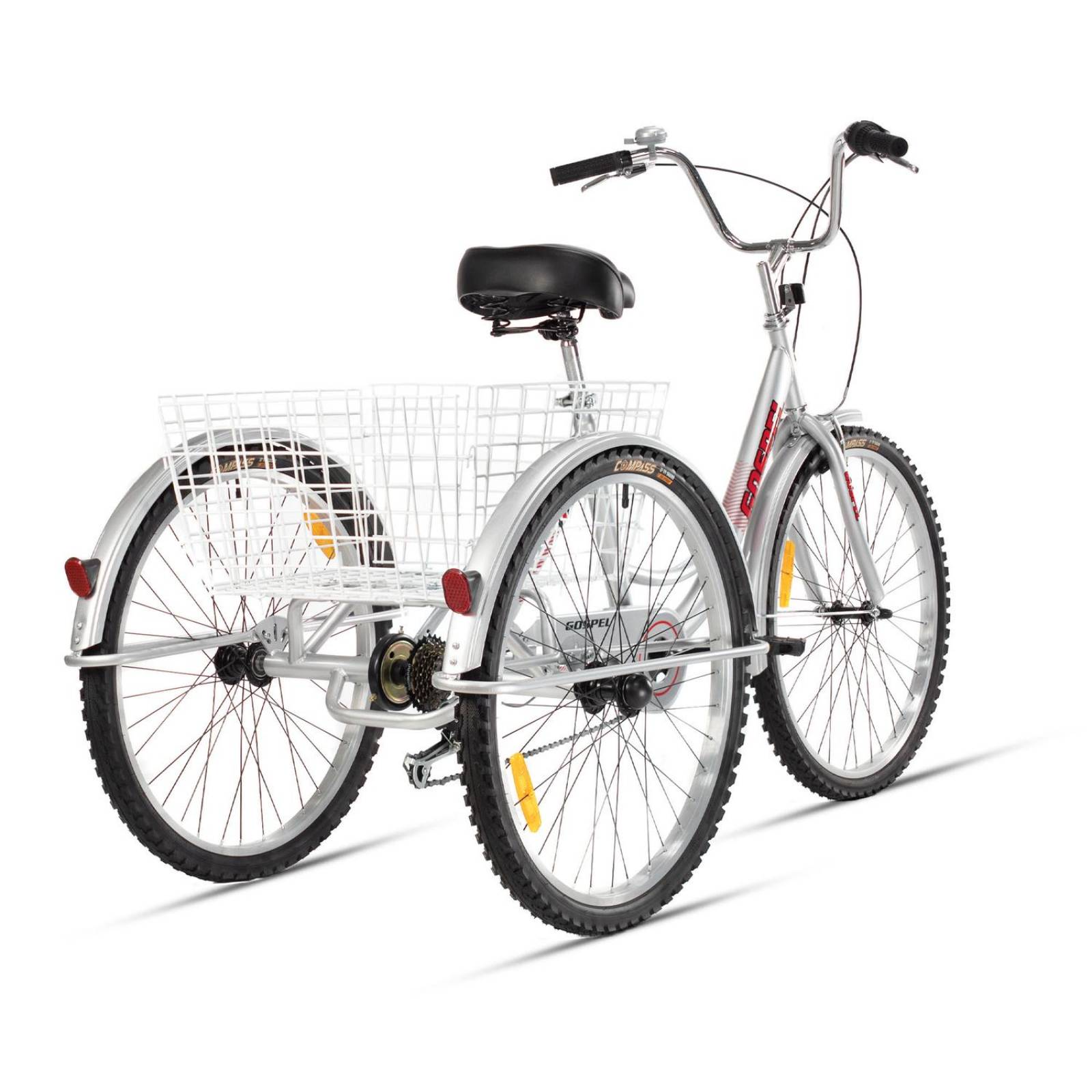 Tricicleta R26 7 Velocidades Canasta Trasera Plata Gospel