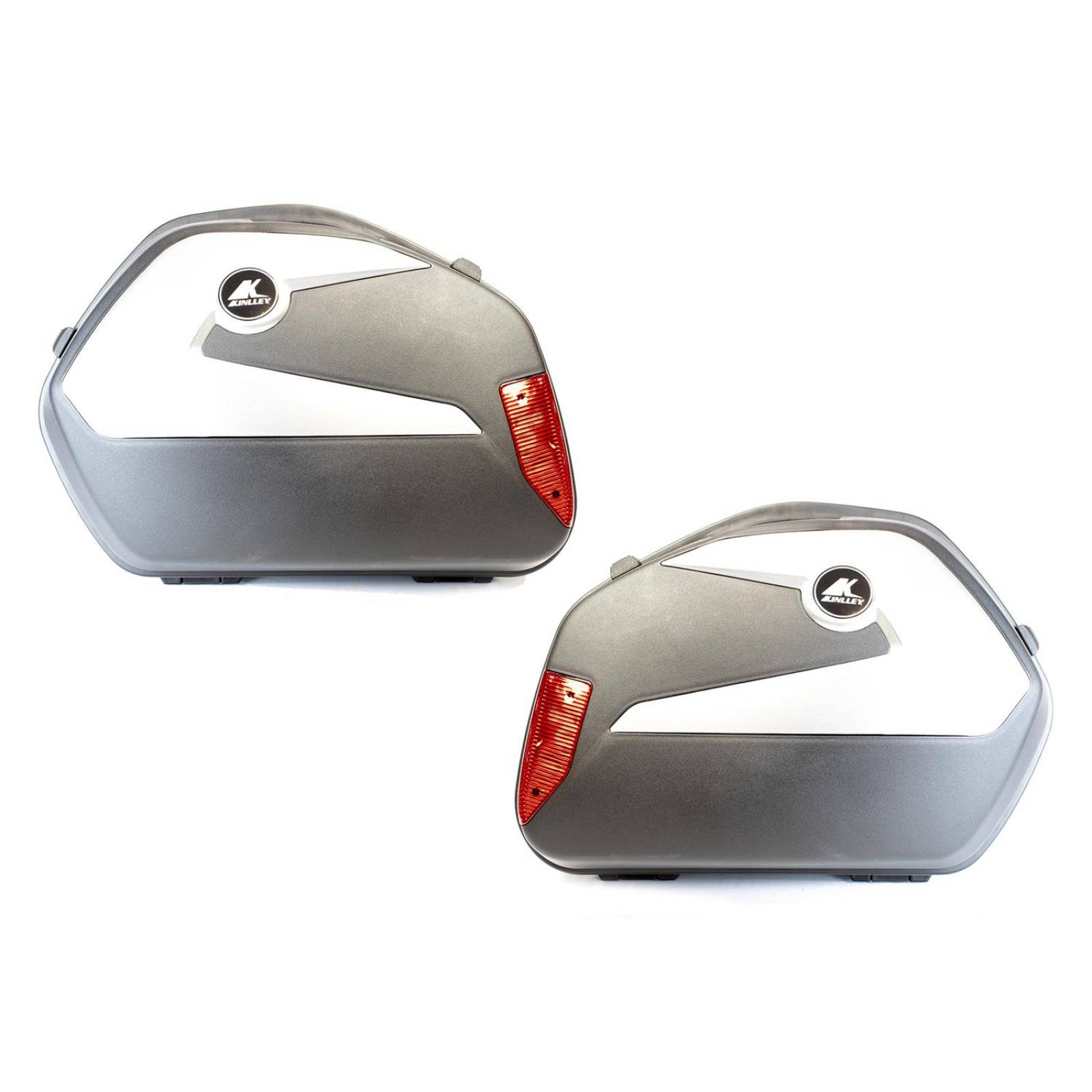 Alforja Rigida Porta Equipaje 20l Con Luz Plata