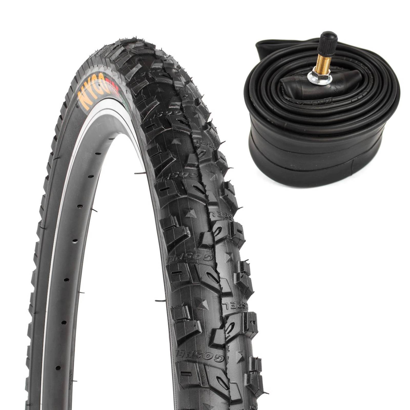 Kit Llanta bicicleta R26 x2.125 + camara reforzada HY06 Nyco