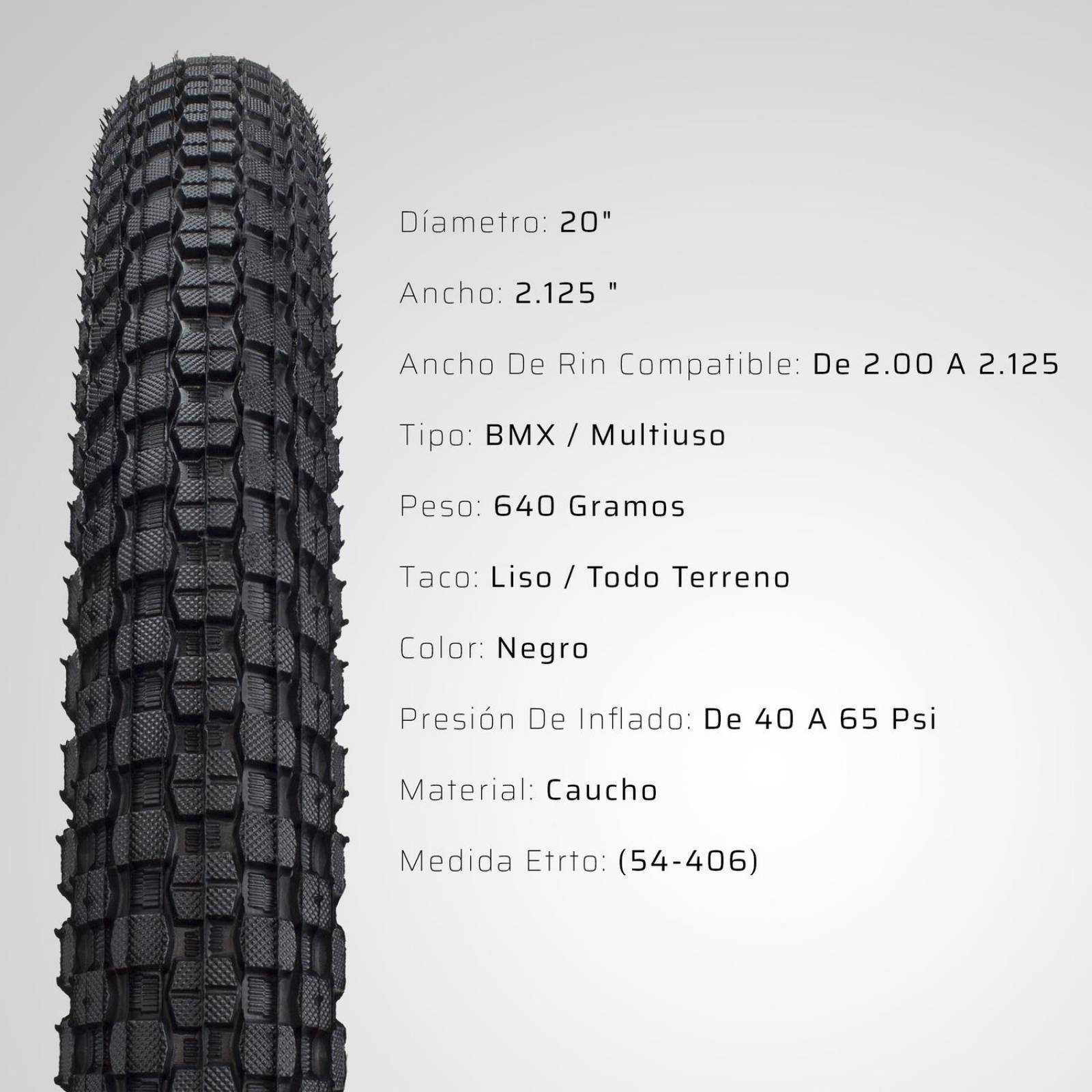 Kit Llanta bicicleta R20 x2.125 BMX + camara ame K905 Kenda
