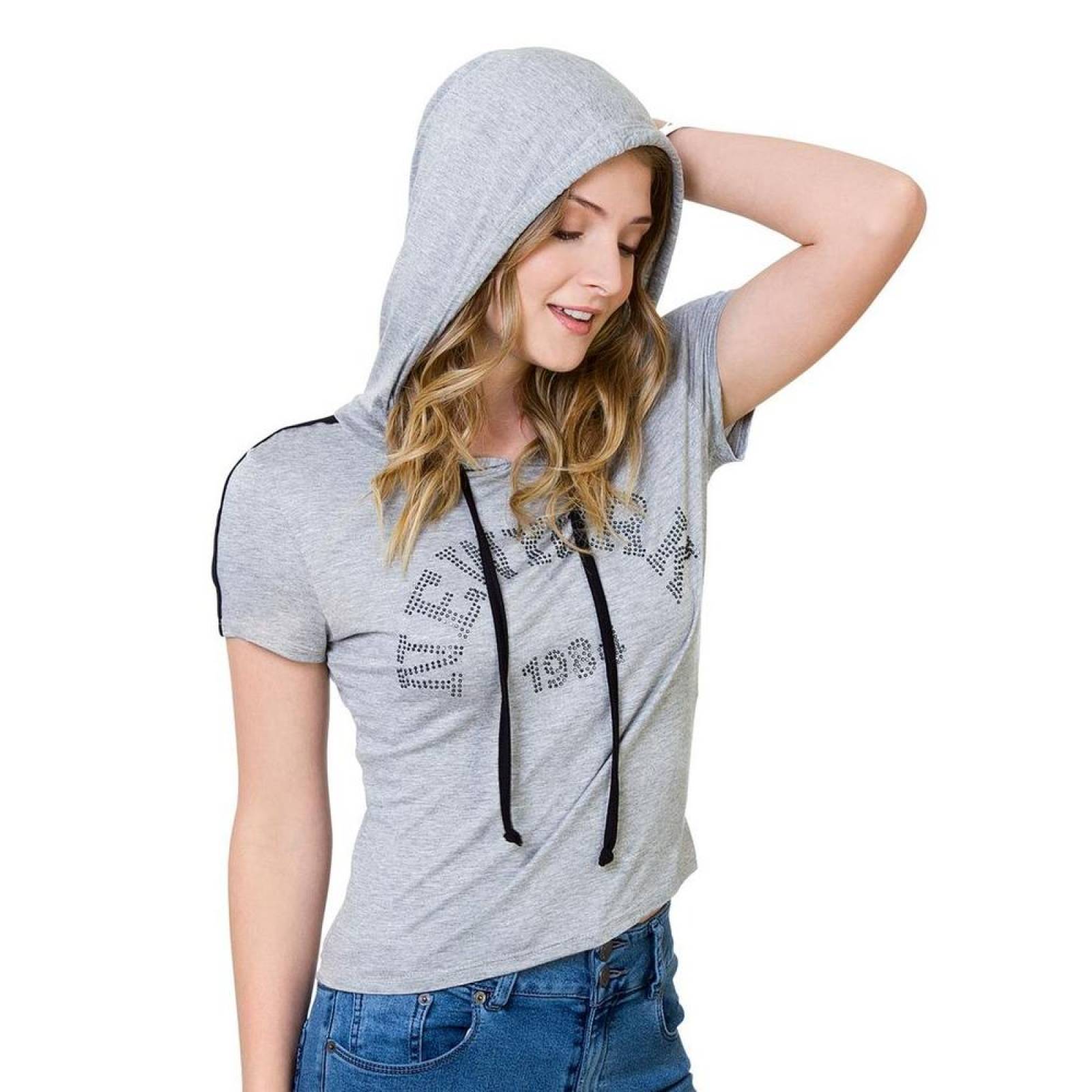 Playera Moda Mujer Salvaje Tentación Gris 75503119 Spandex