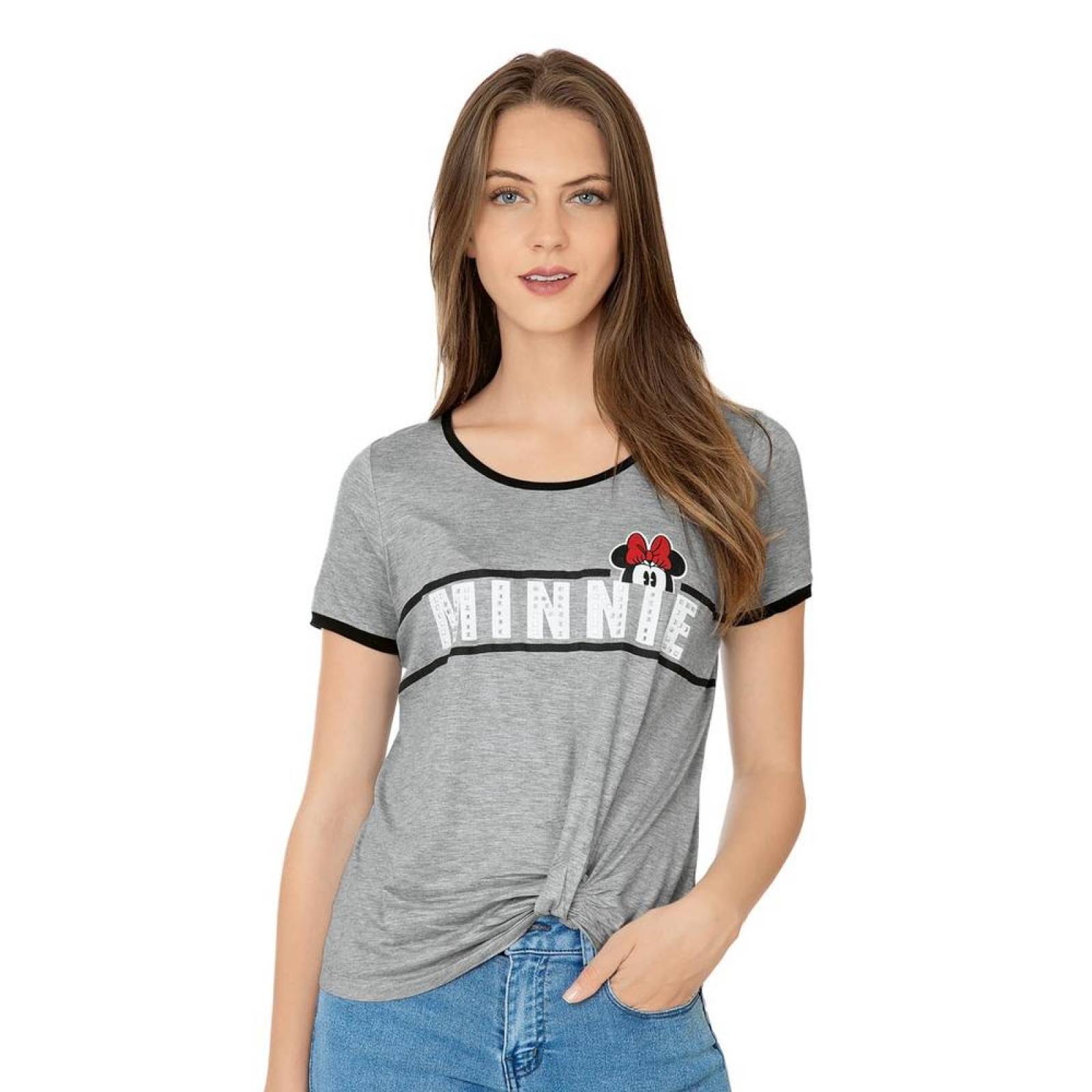 Playera Moda Mujer Disney Gris 73003306 Spandex