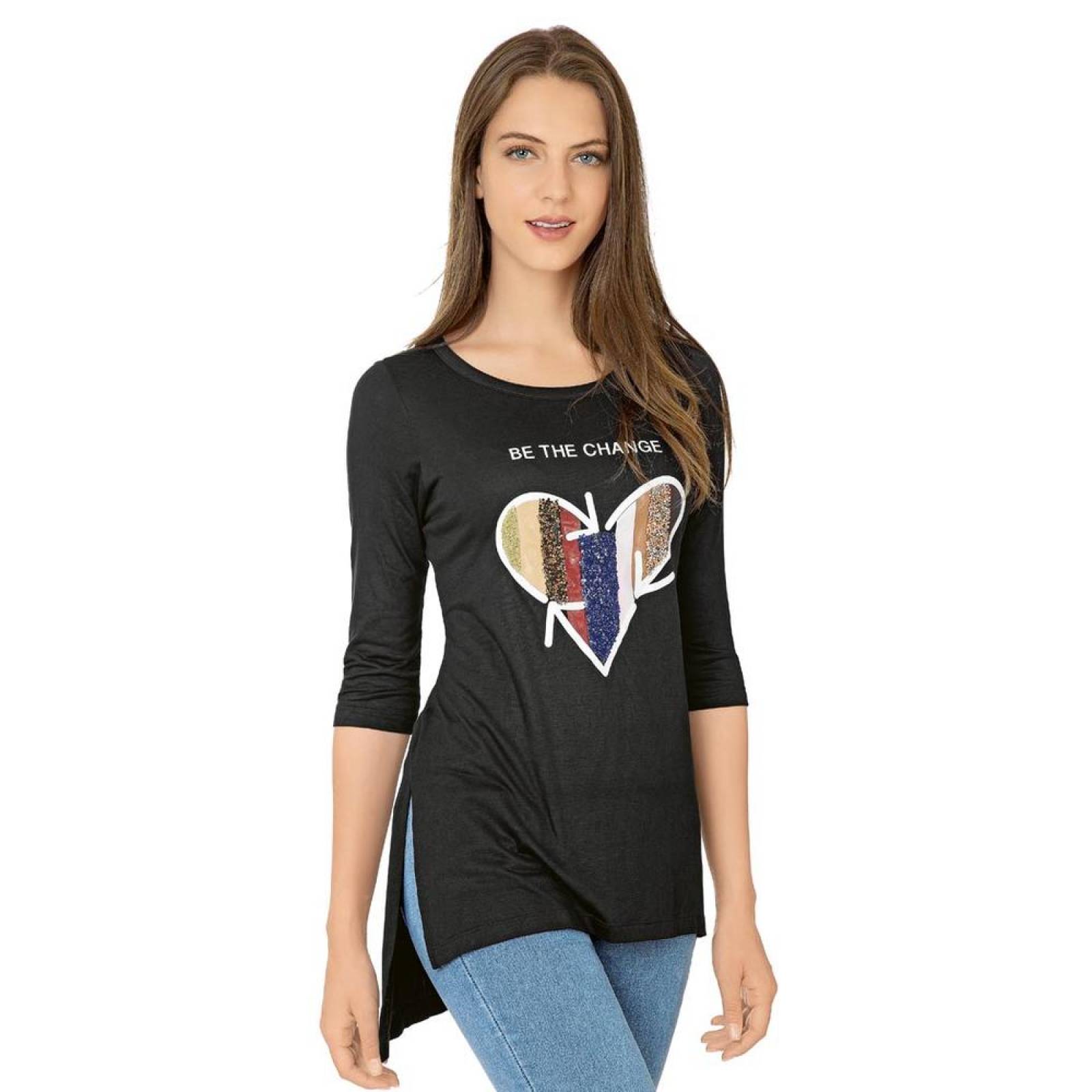 Playera Moda Mujer Furor Negro 62105340 Spandex