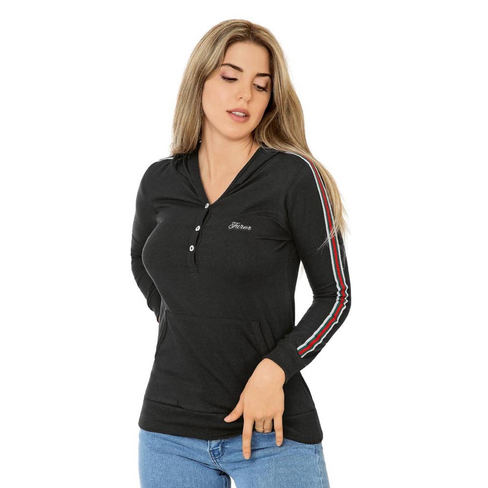 Playera Moda Mujer Furor Negro 62105338 Spandex