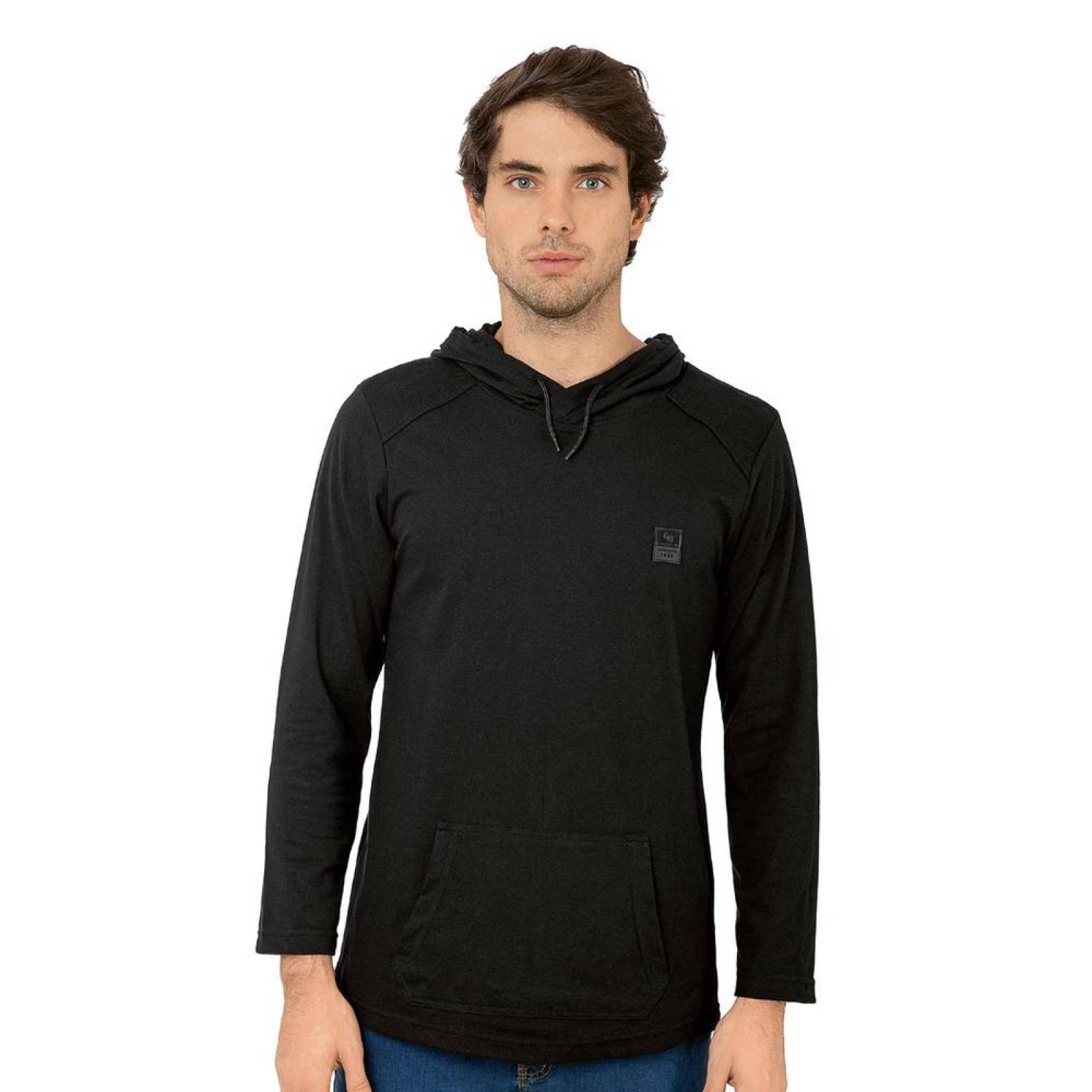 Playera G.American Hombre Negro Algodon/Poliester Tossel