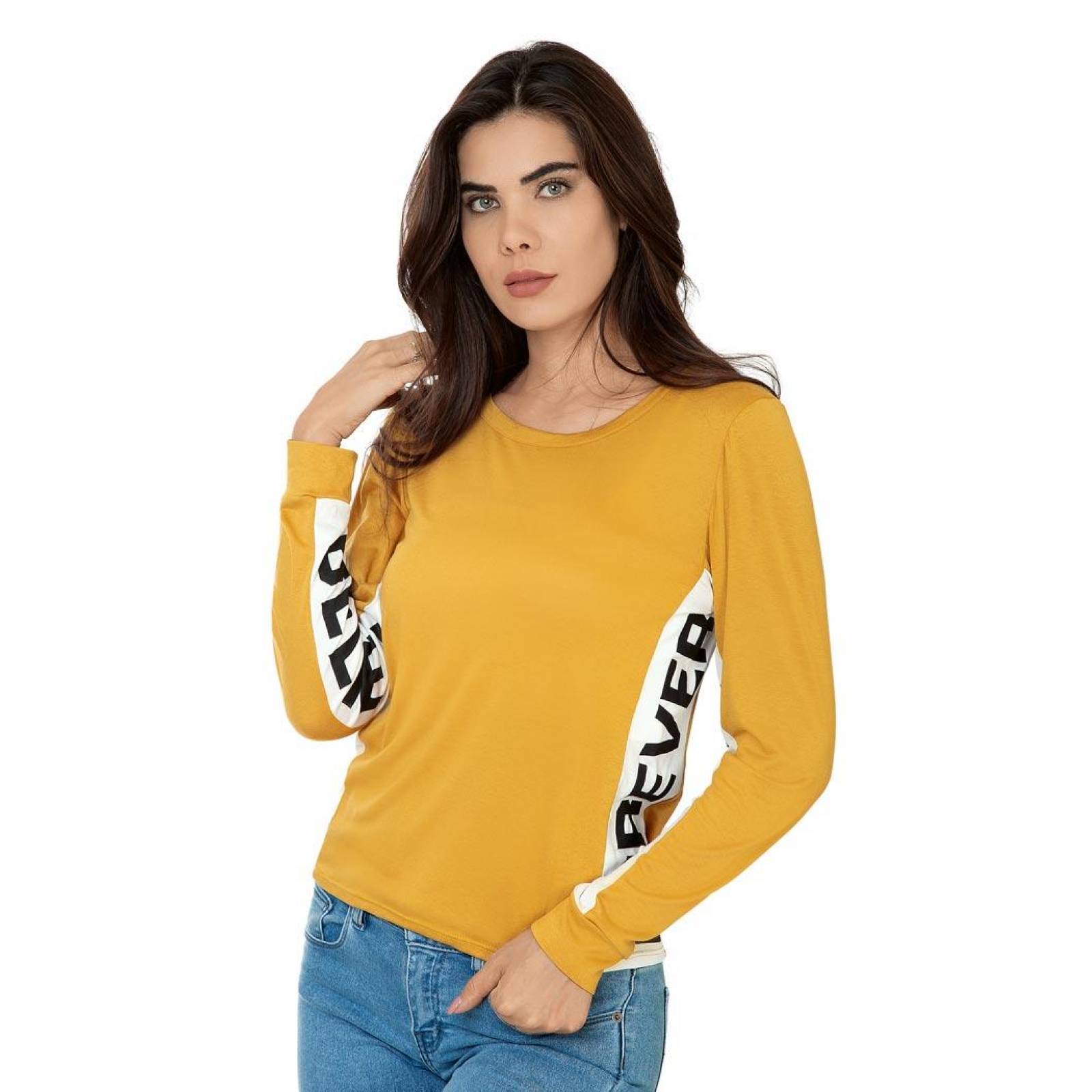 Playera Moda Mujer Salvaje Tentación Mostaza 50003301 Spandex