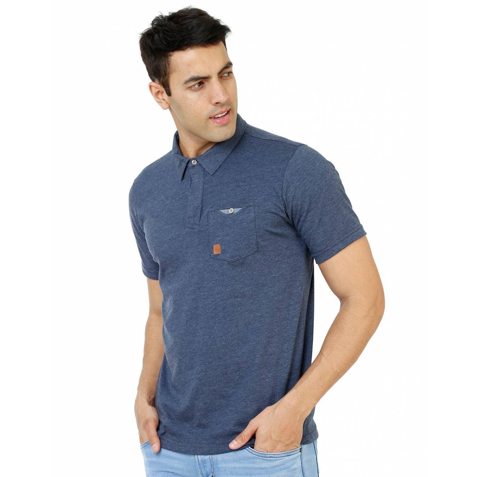 Playera Moda Hombre Salvaje Tentación Azul 71603420 Algodón Poliéster