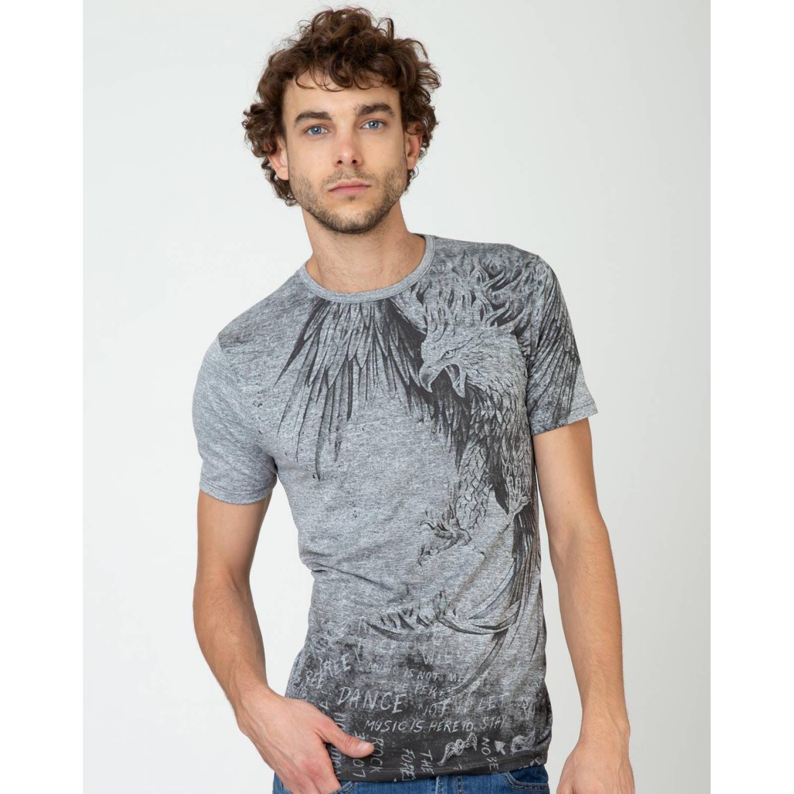 Playera Moda Hombre Salvaje Tentación Gris 70503401 Spandex
