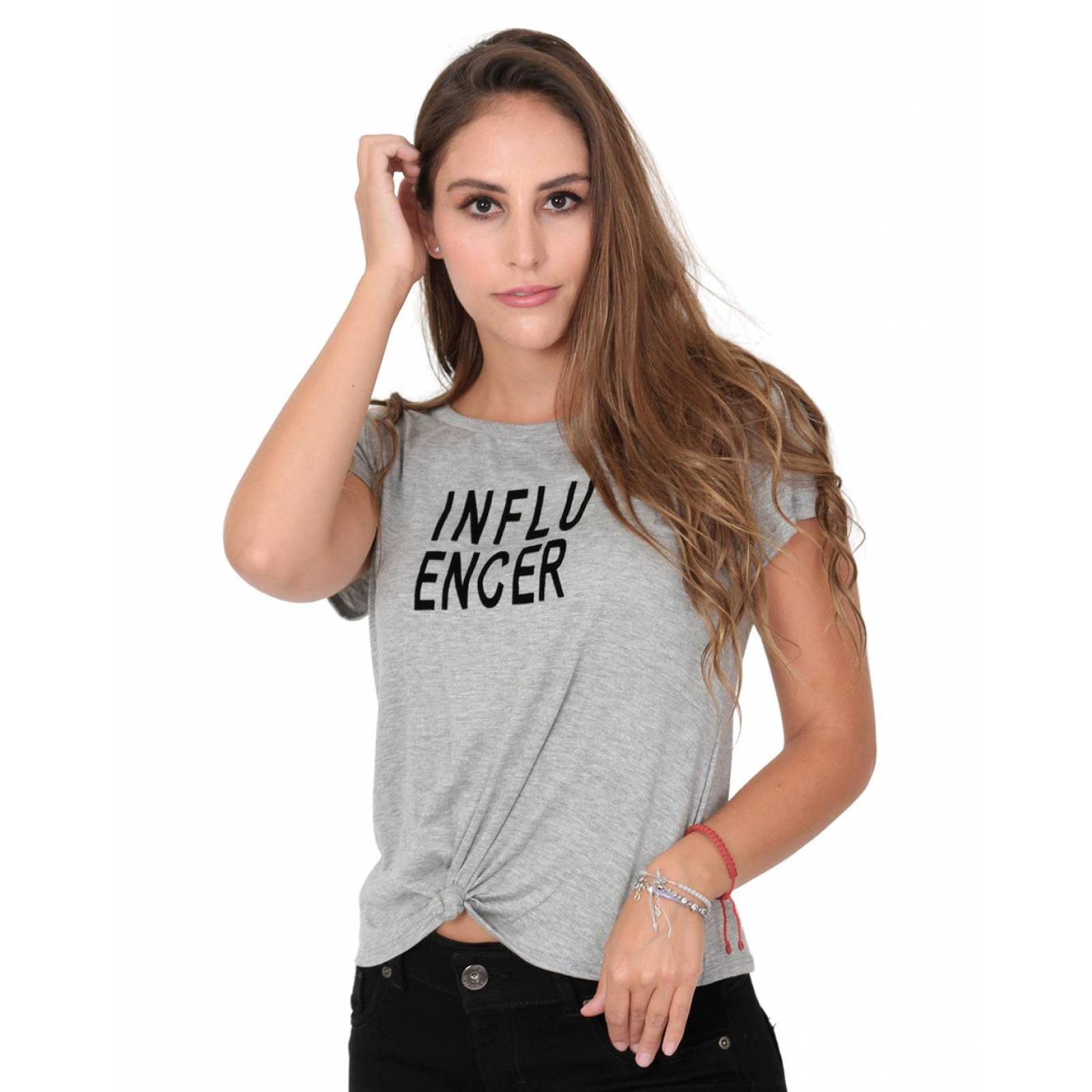 Playera Moda Mujer Salvaje Tentación Gris 50003429 Spandex