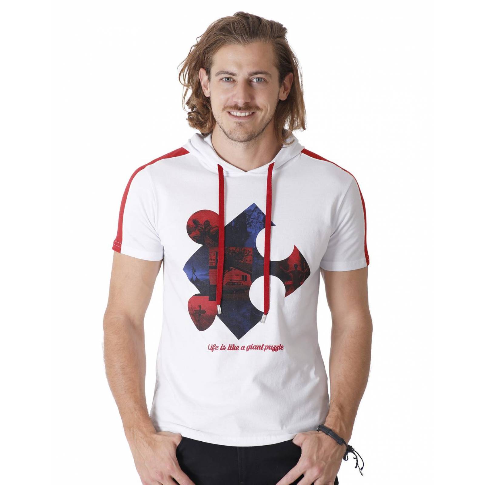 Playera Moda Hombre Silver Plate Blanco 60203804 Algodón