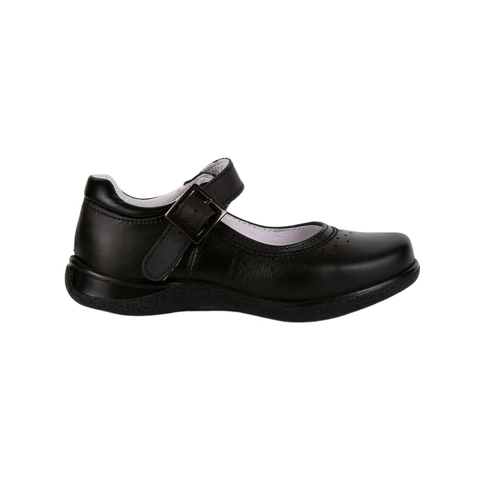 Zapato Niña Escolar Negro Piel Chicle Fresa 18803801